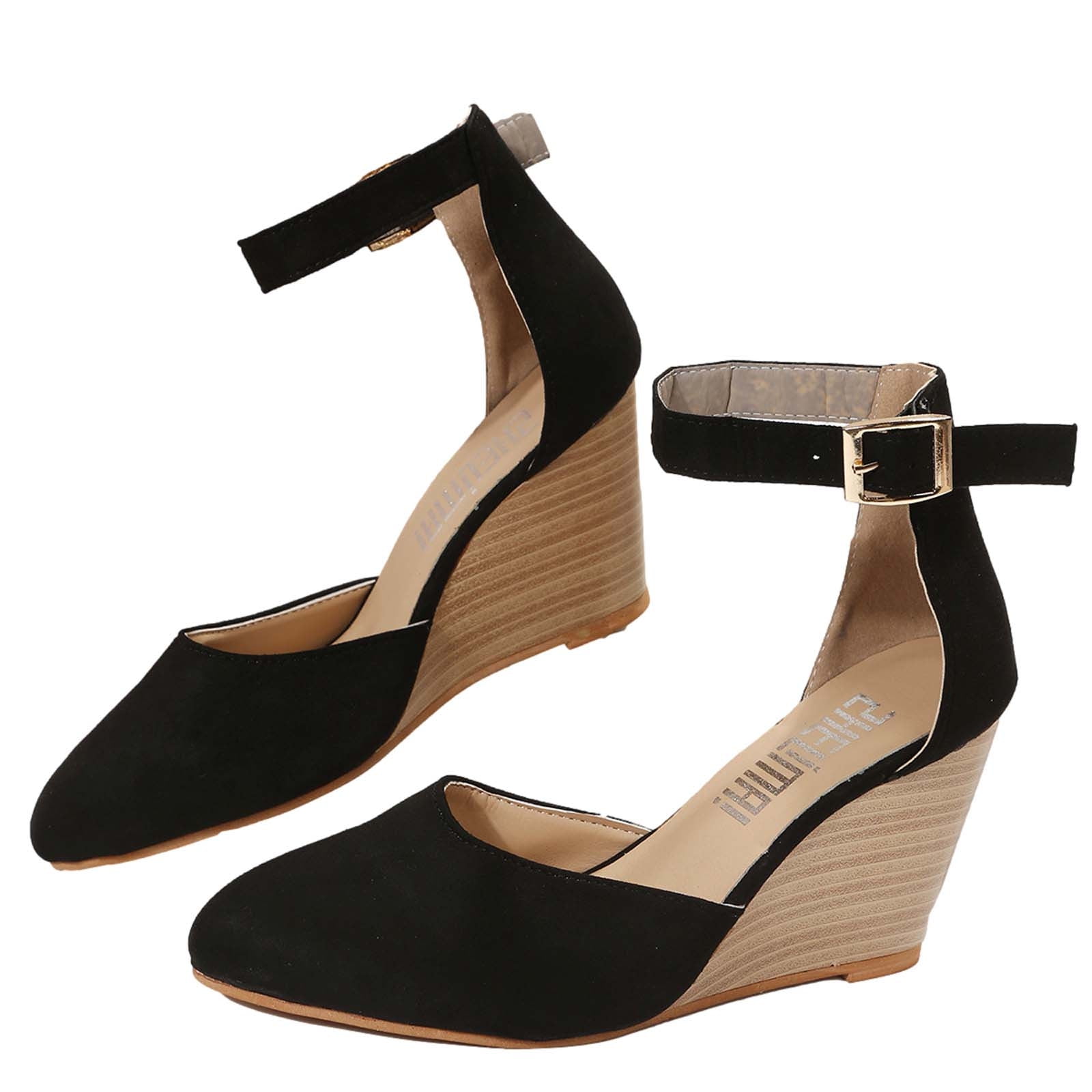 Penkiiy Women's Closed Toe Flat Shoes with Ankle Strap, Flats for Women ...