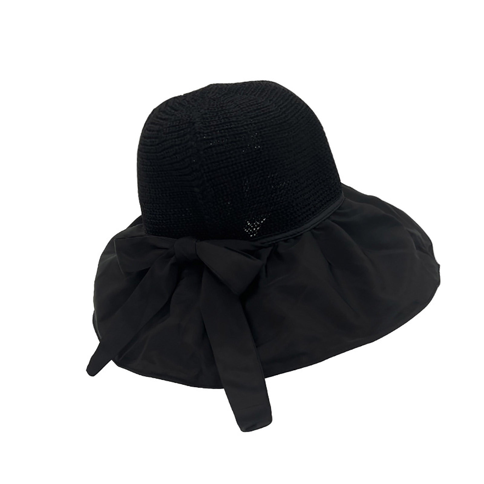 Penkiiy Women's Summer UPF 50+ Black Vinyl Fisherman Shell Sun Hat ...