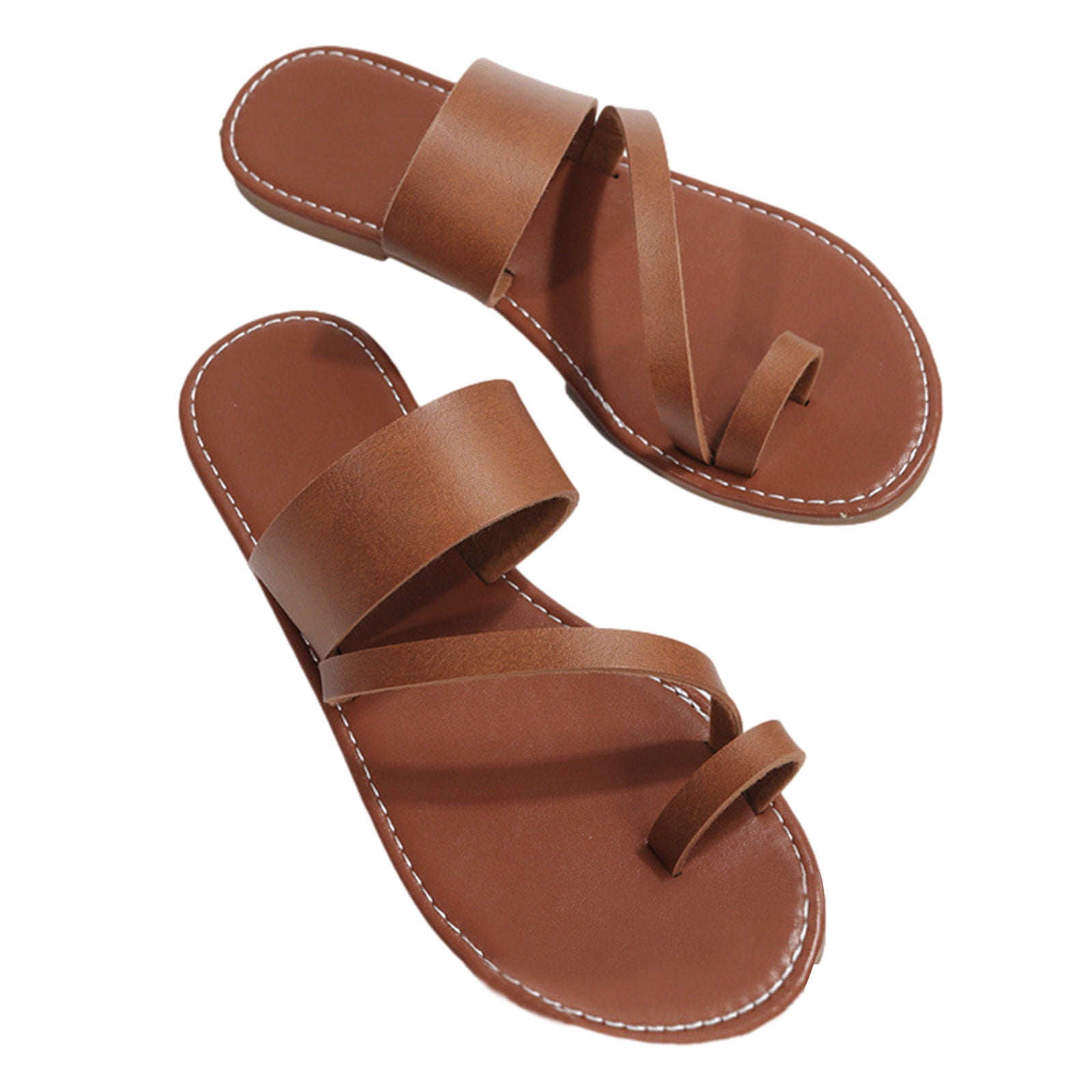 Penkiiy Womens Flat Sandals With Casual Slides and Flip Flops Split ...
