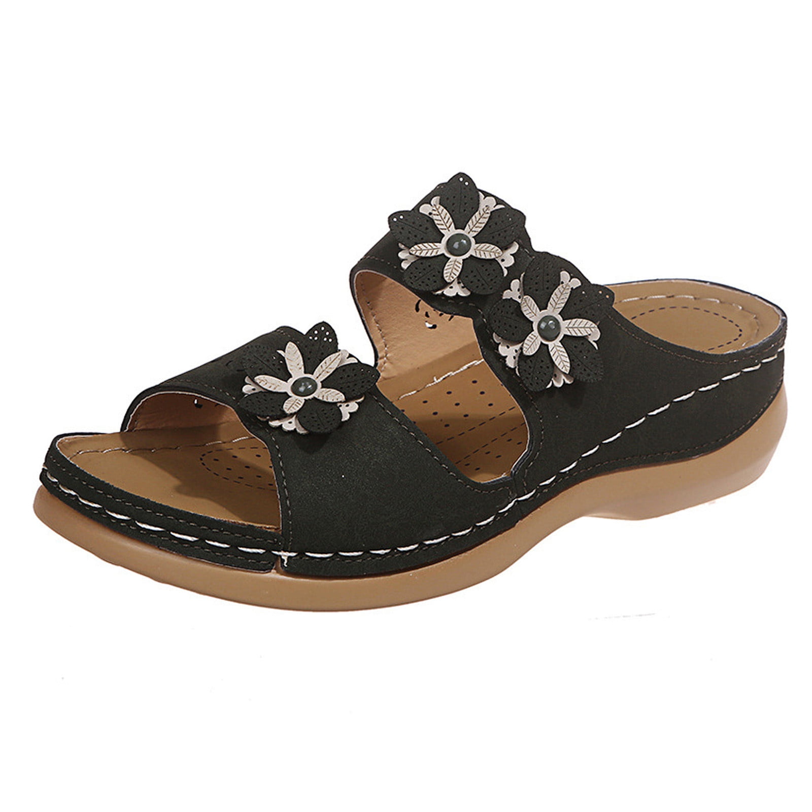 Penkiiy Womens Wedge Sandals Leather: Dressy Sandal, Rubber Sole ...