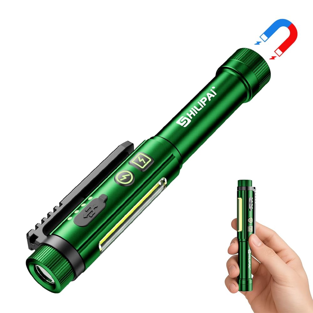 Penlight Flashlight, Rechargeable Work Light 600 Lumens COB LED Pen ...