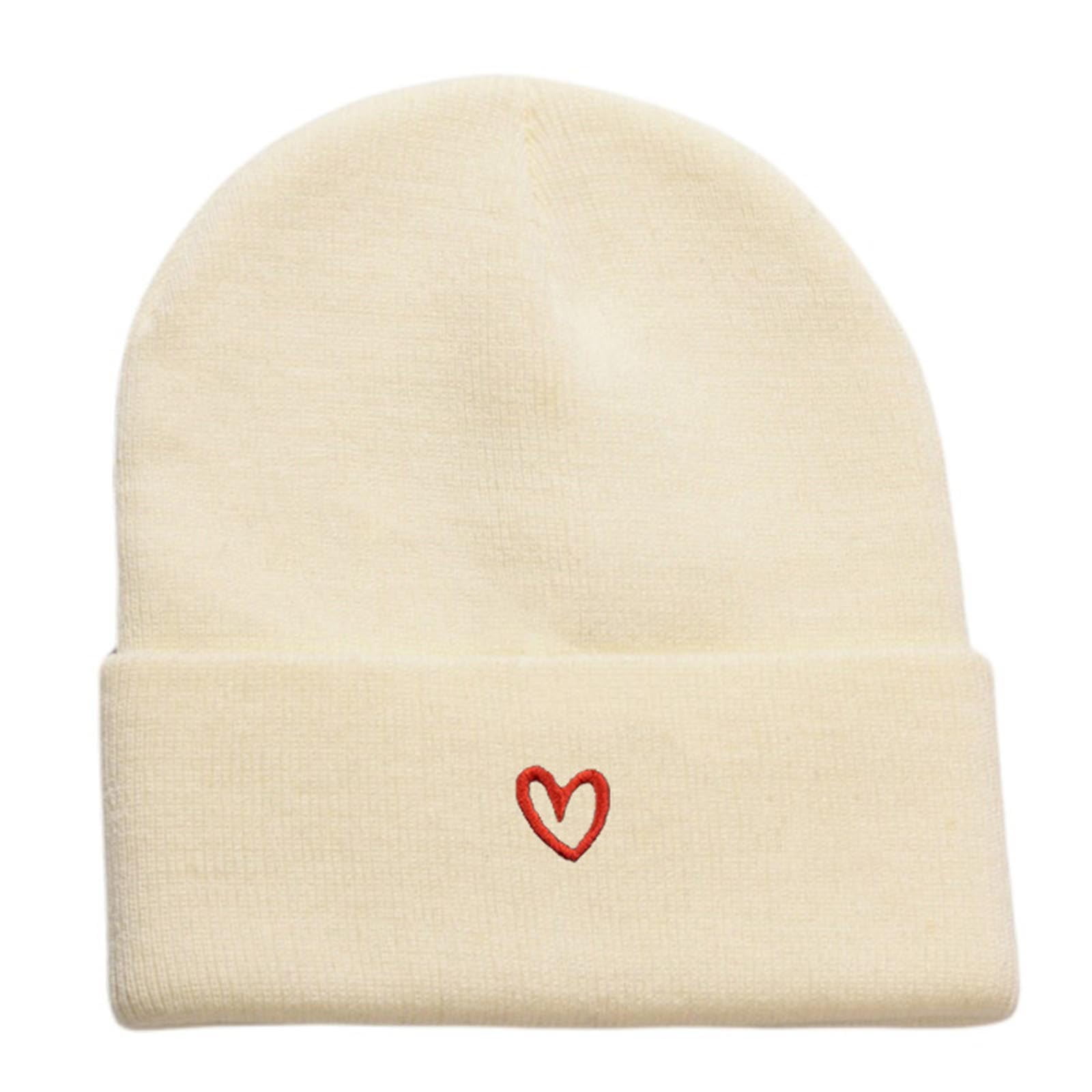 Penmahua Beige Embroidered Floral Knitted Cap For Unisex Sad Face ...