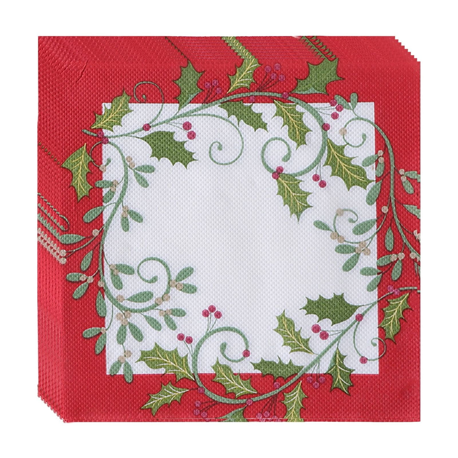 Penmahua Festive Paper Napkins 20 Units Disposable Red Design 6.5X6.5 ...