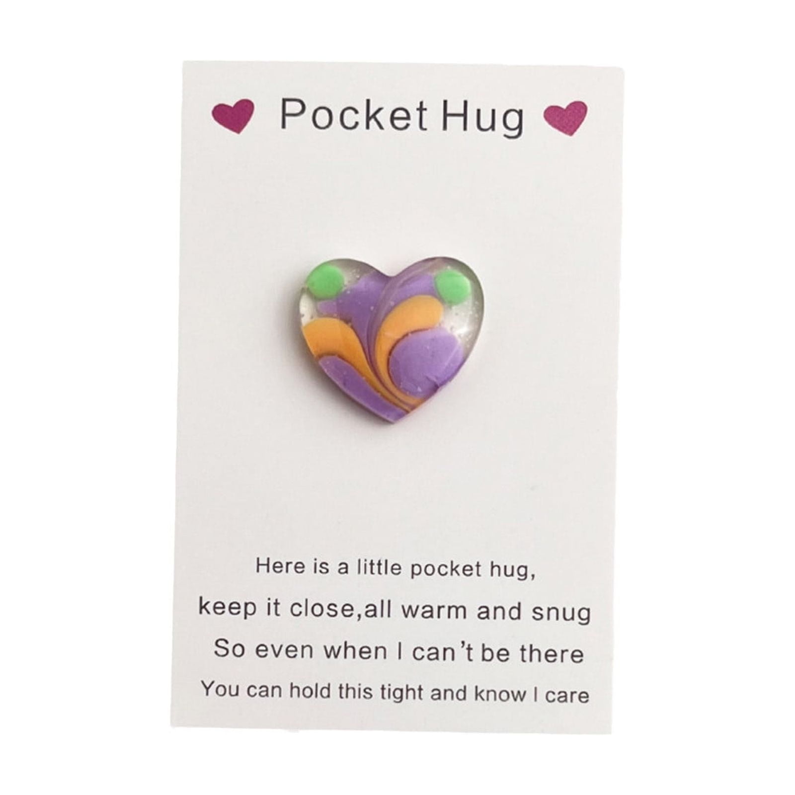 Penmahua Heart Shaped Pocket Hug Greeting Card With Colorful Fringe ...