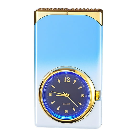 Penmahua Metal Inflatable Double Flame Lighter With Quartz Dial Led ...