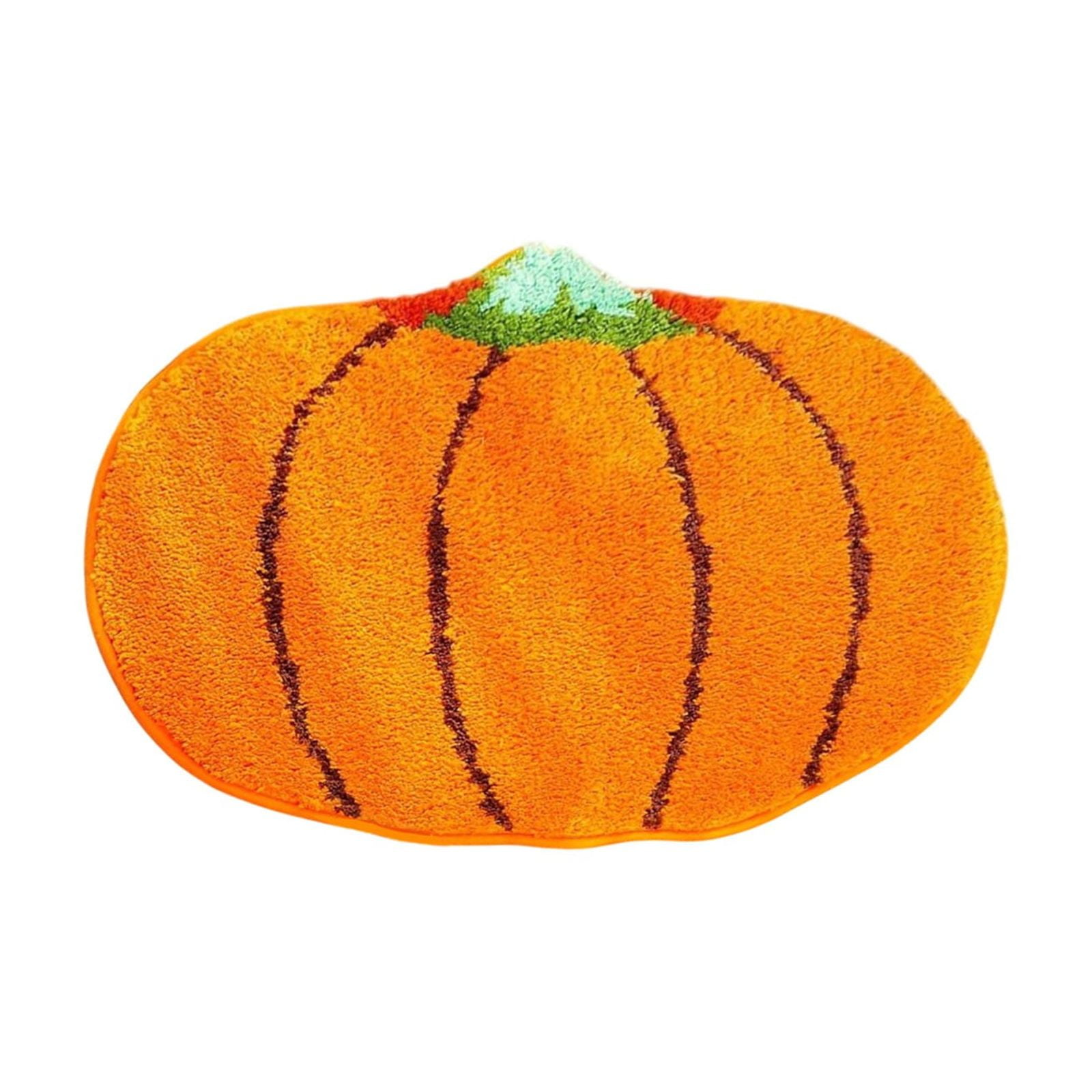 Penmahua Pumpkin Rugs Pumpkin Maple Leaves Shaped Floor Mat Polyester ...