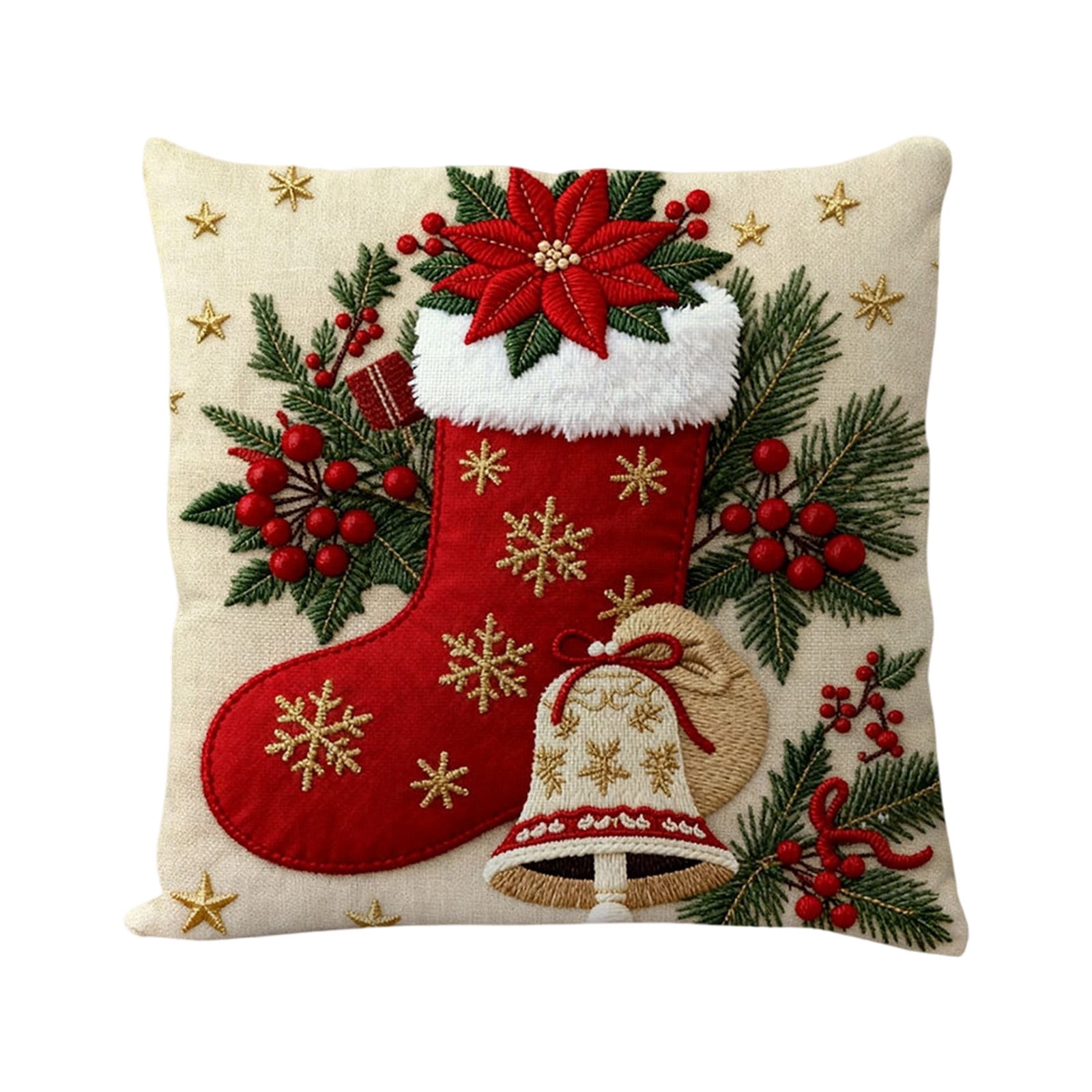 Penmahua Red Holiday Pillow Cover Linen Fabric Christmas Snowman 17.72 ...