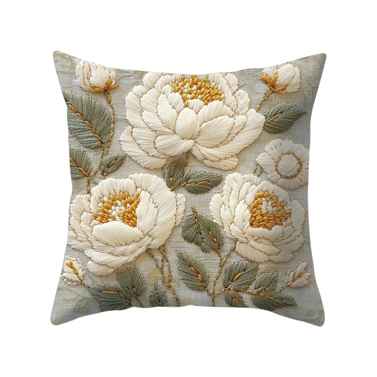 Penmahua Short Lint Pillow Cover 17.72x17.72inchCute Embroidery Pattern ...