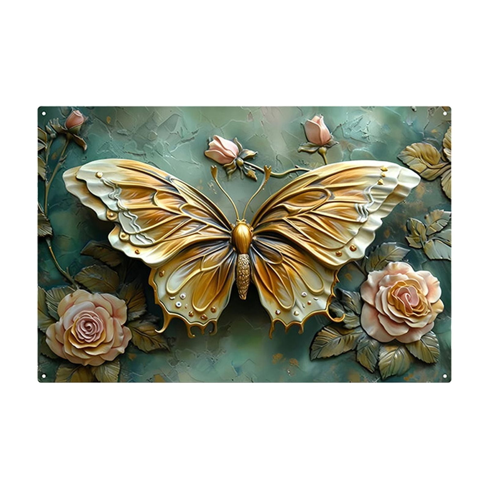Penmahua Vintage Iron Sheet Wall Decor 3D Simulation Art Weatherproof ...