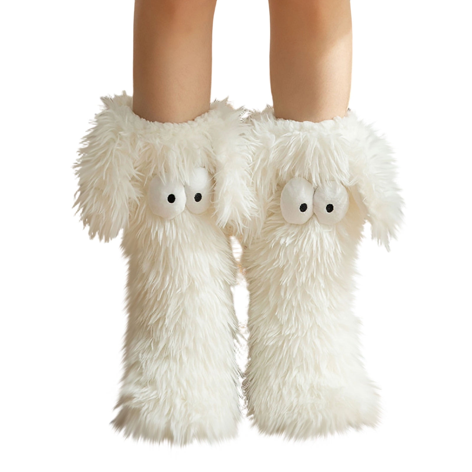 Penmahua White Women'S Plush Fleece Socks For Sleeping And Home Warm ...