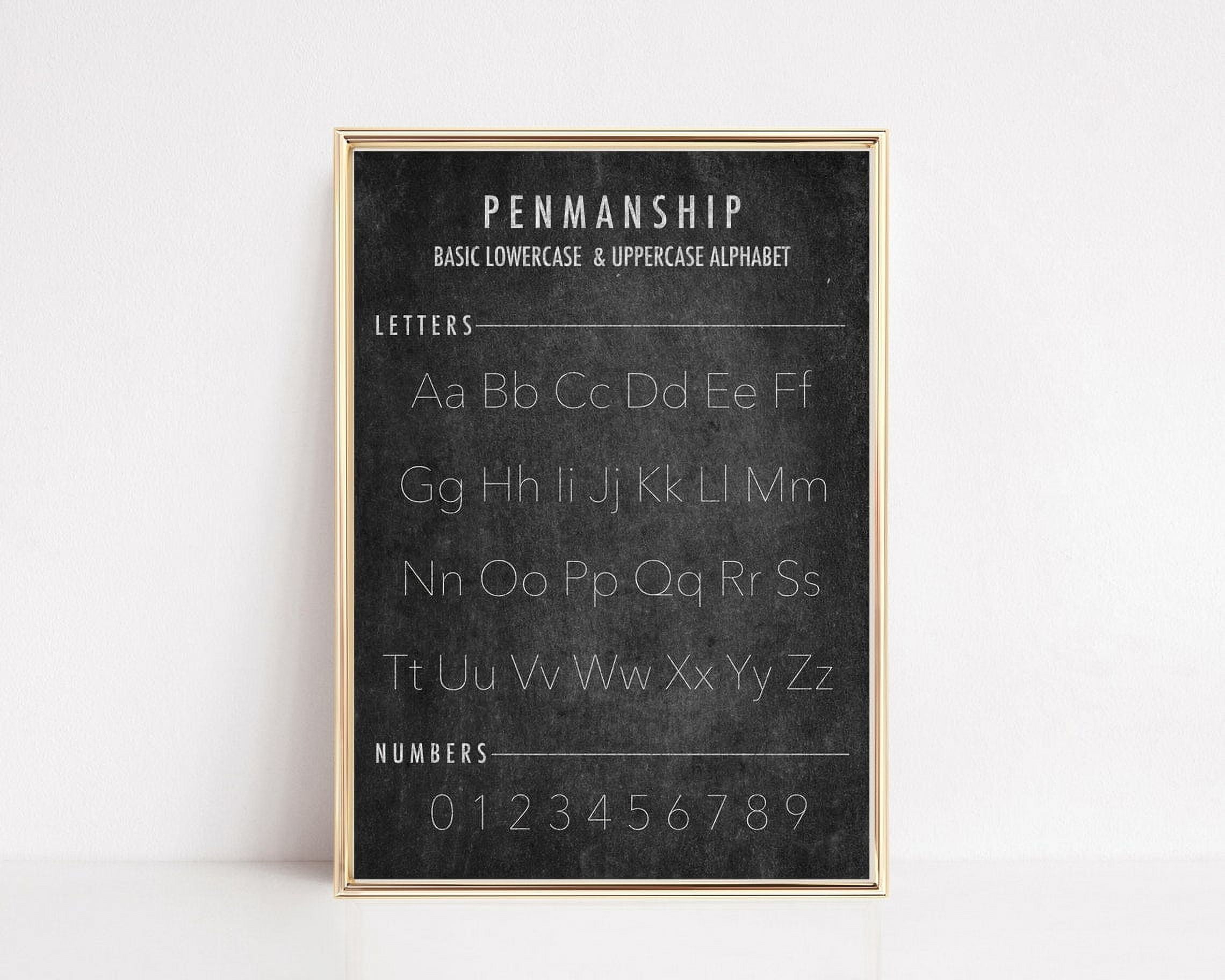Penmanship Chart Educational Poster Homeschool Decor Neutral Classroom ...
