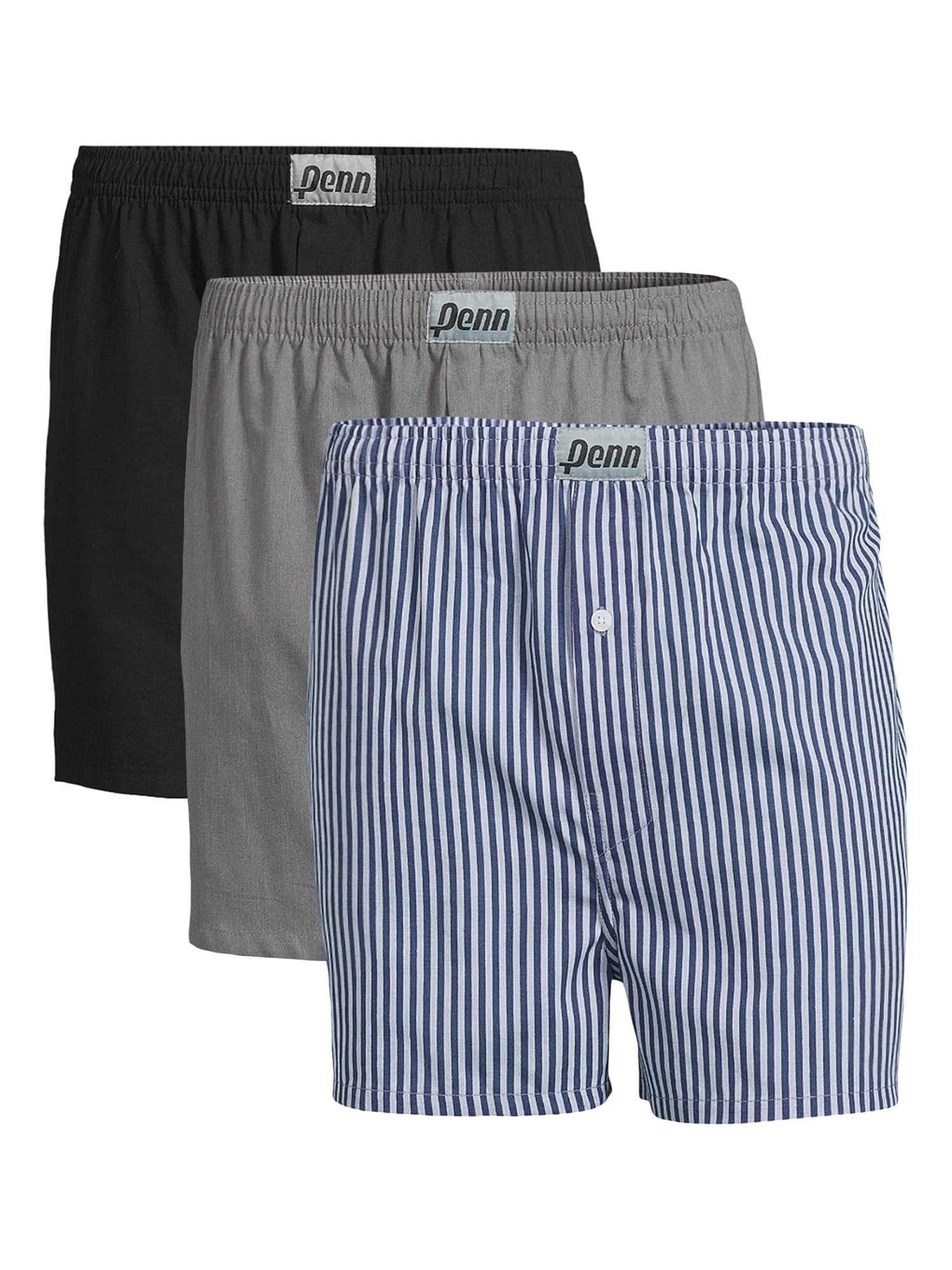 Penn 3-Pack Adult Mens Woven Boxers, Sizes S-2XL - Walmart.com