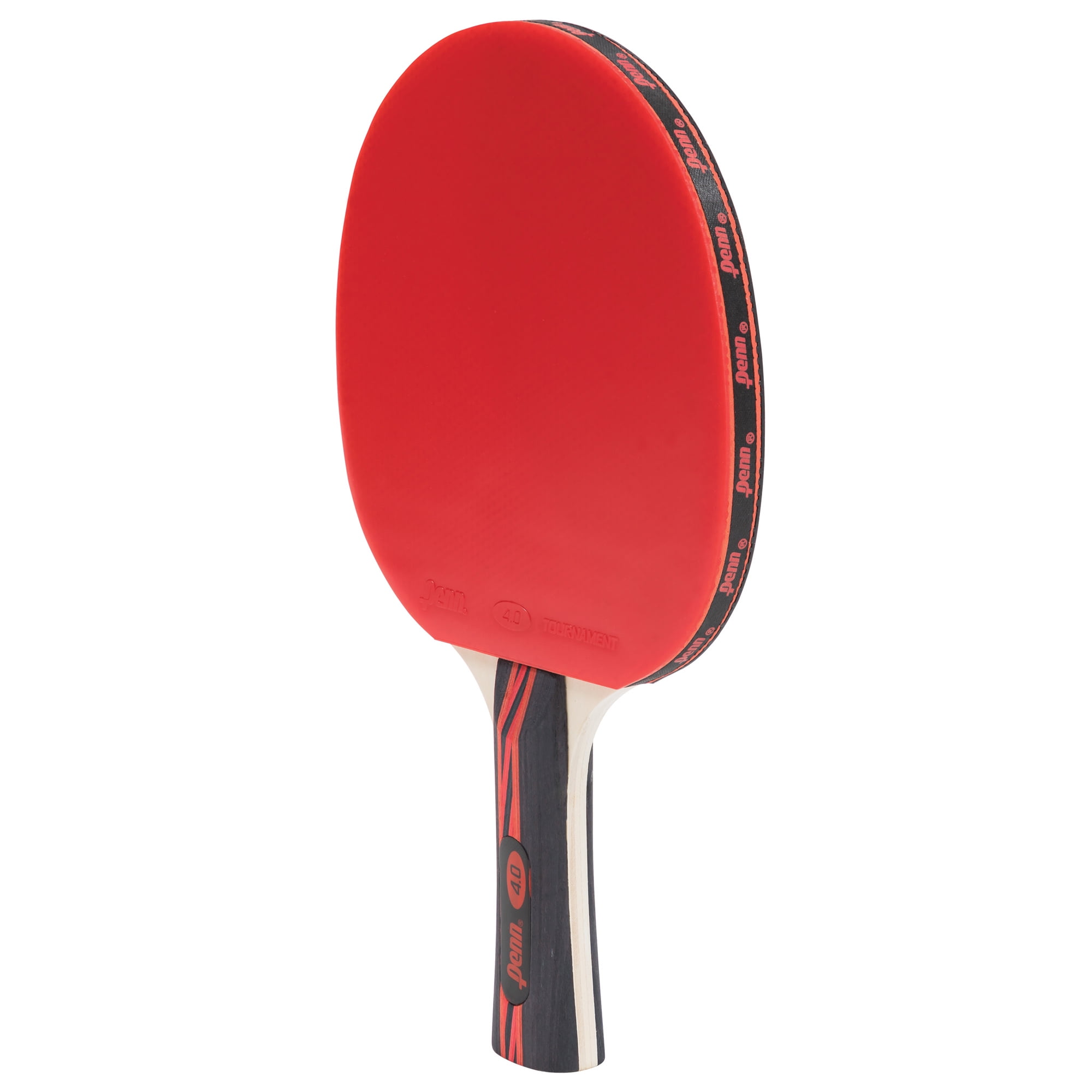 PENN 4.0 Table Tennis Paddle - Red Rubber, Flared Handle, Ping Balls ...