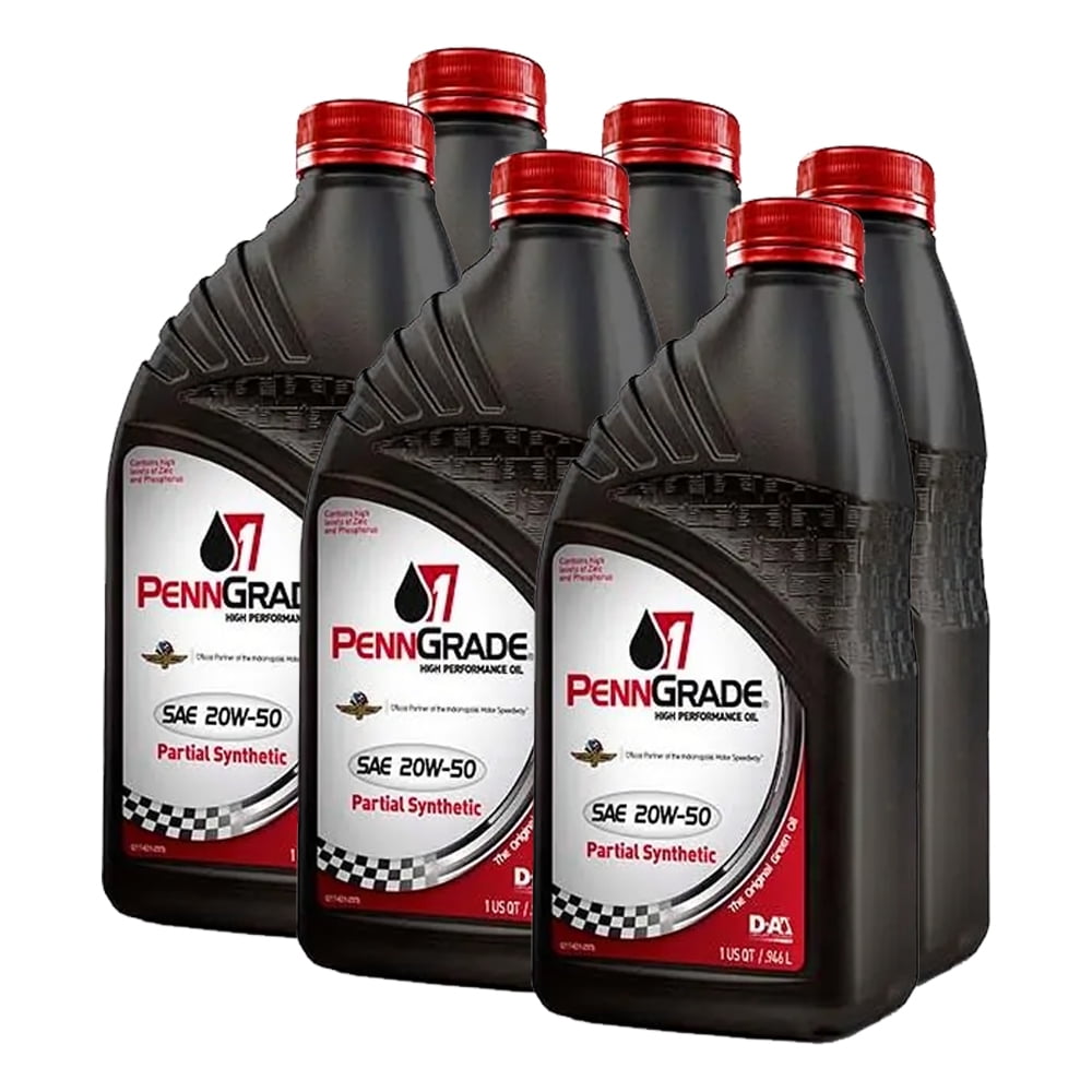 Penn Grade 1 SAE 20W50 Synthetic Blend Performance Engine Oil 6 Pack ...