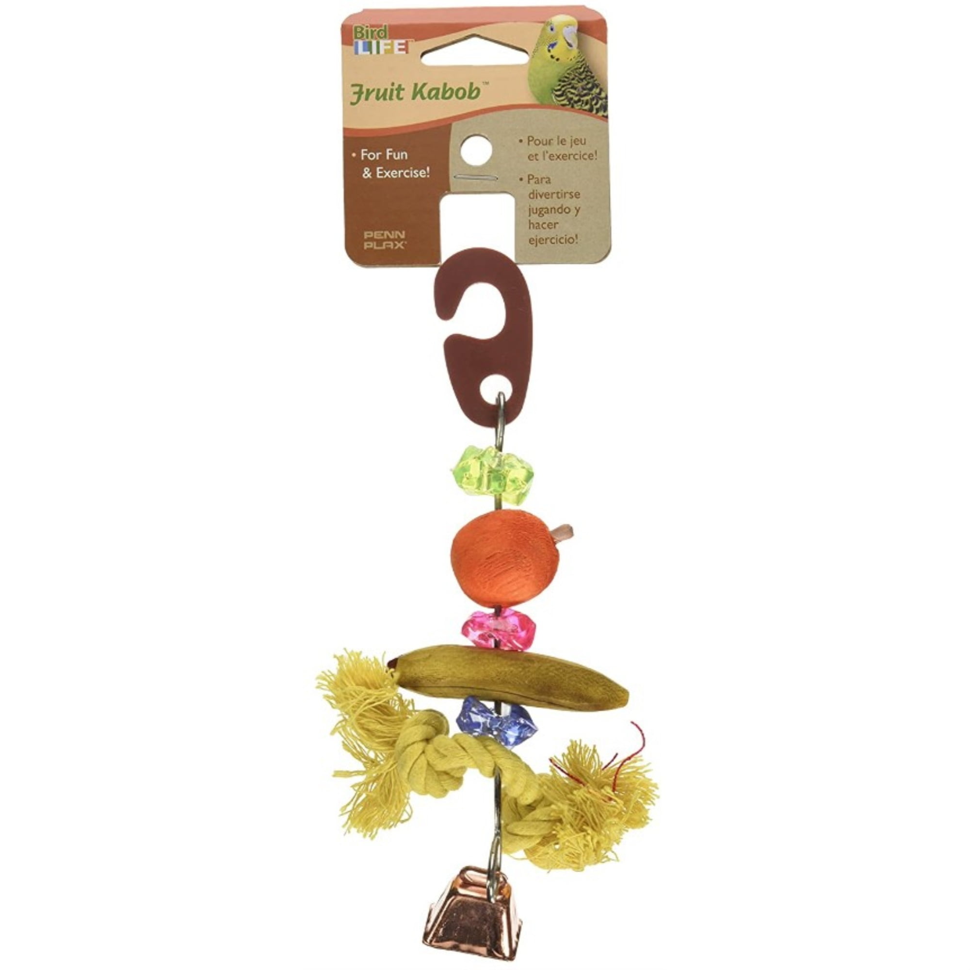 Penn Plax Bird Life Fruit-Kabob Wood Treat Toy for Parakeets - Walmart.com