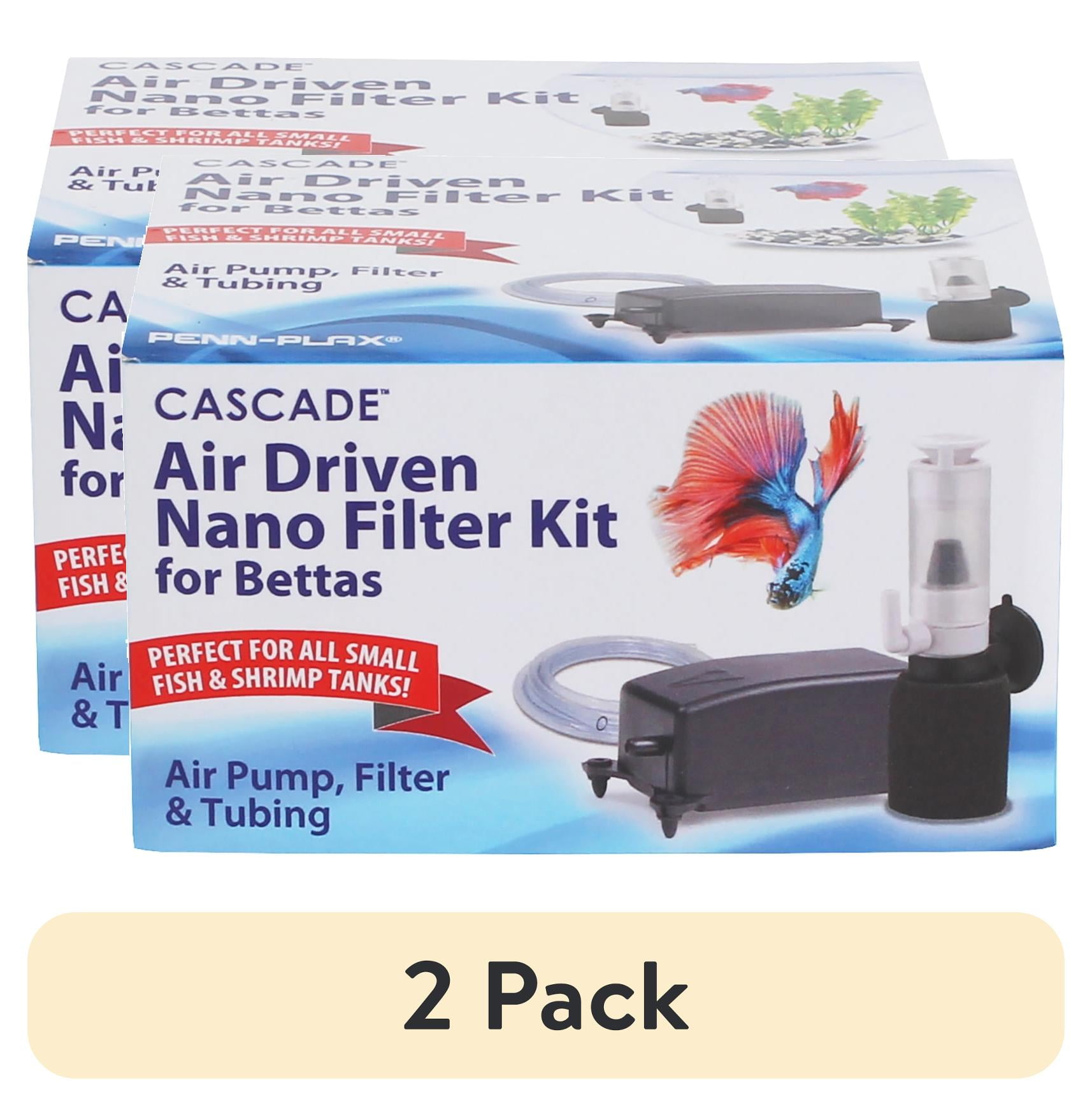 (2 pack) Penn-Plax Cascade Nano Aquarium Filter & Air Pump Kit for ...