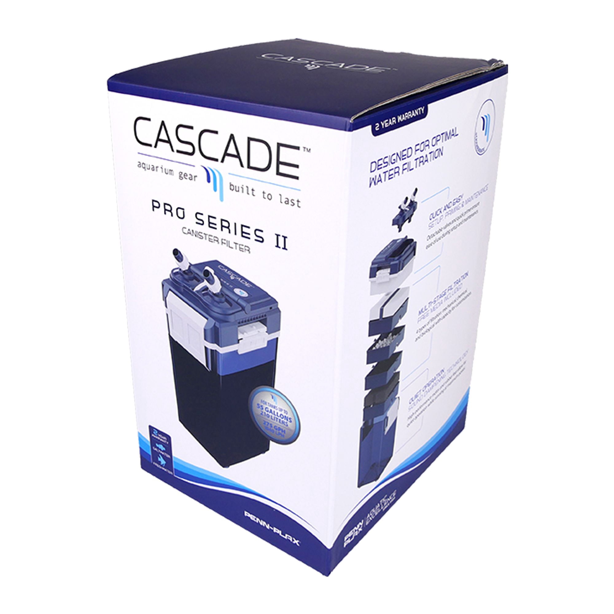 Penn Plax Cascade Pro Series II Canister Filter - For Aquariums up to ...