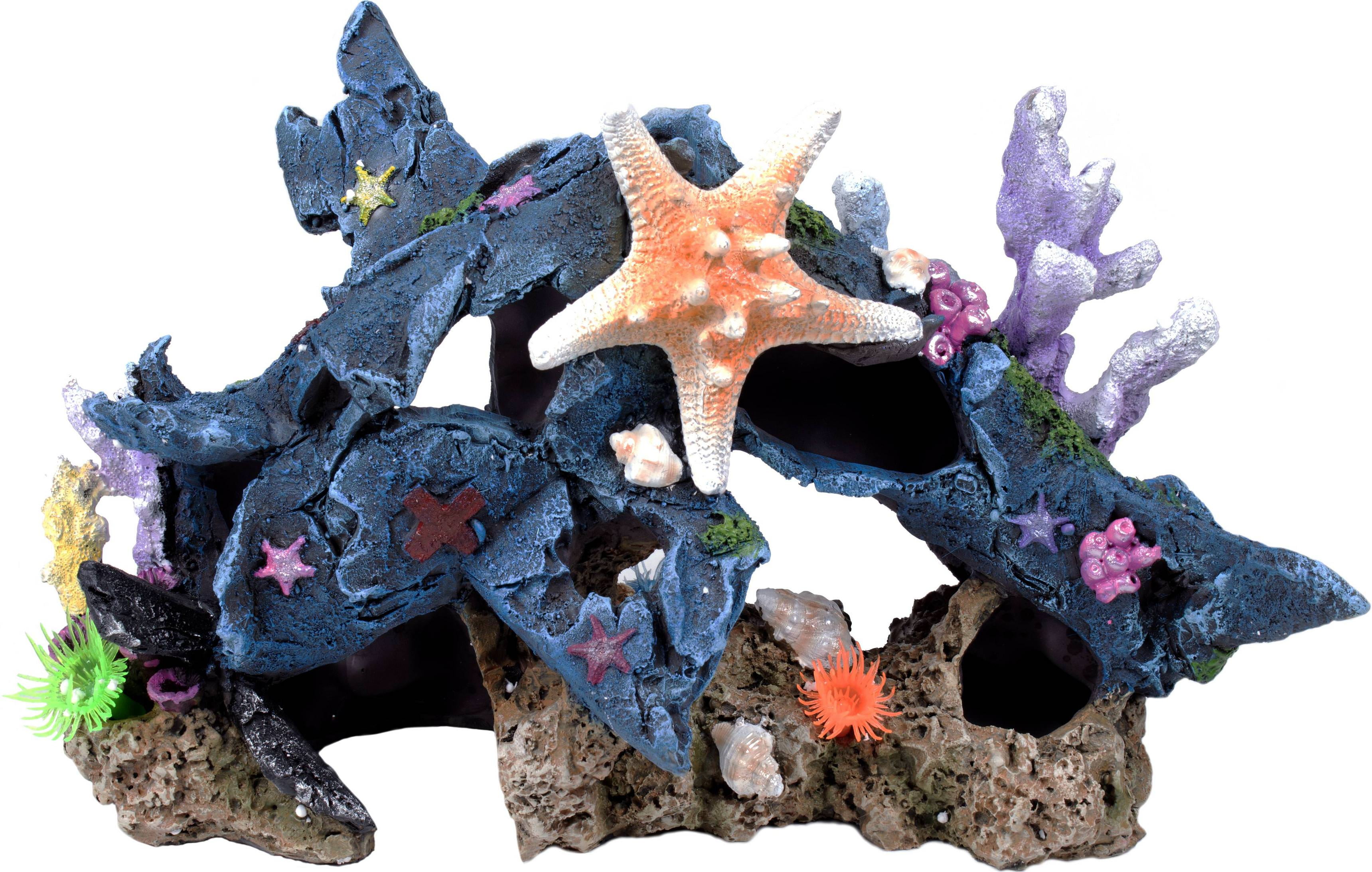 Penn-Plax Deco-Wrecks Blue Plane Coral Scape Aquarium Decor – Large ...