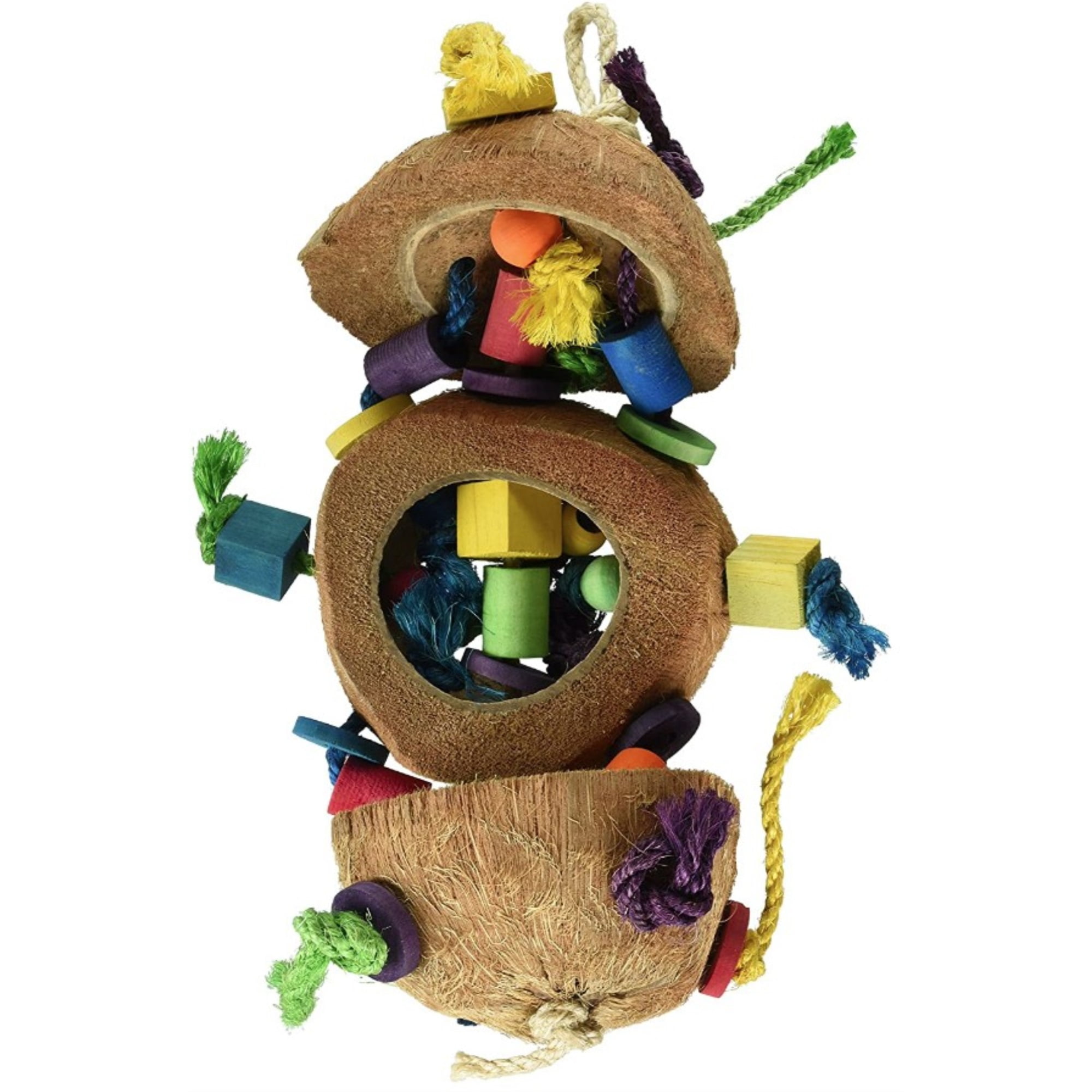 Penn Plax Natural Coconut Bird Kabob with Wood and Sisal - Walmart.com