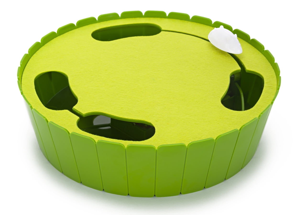 Penn-Plax Neon Green Hide and Seek Electronic Mouse - Interactive Toy ...