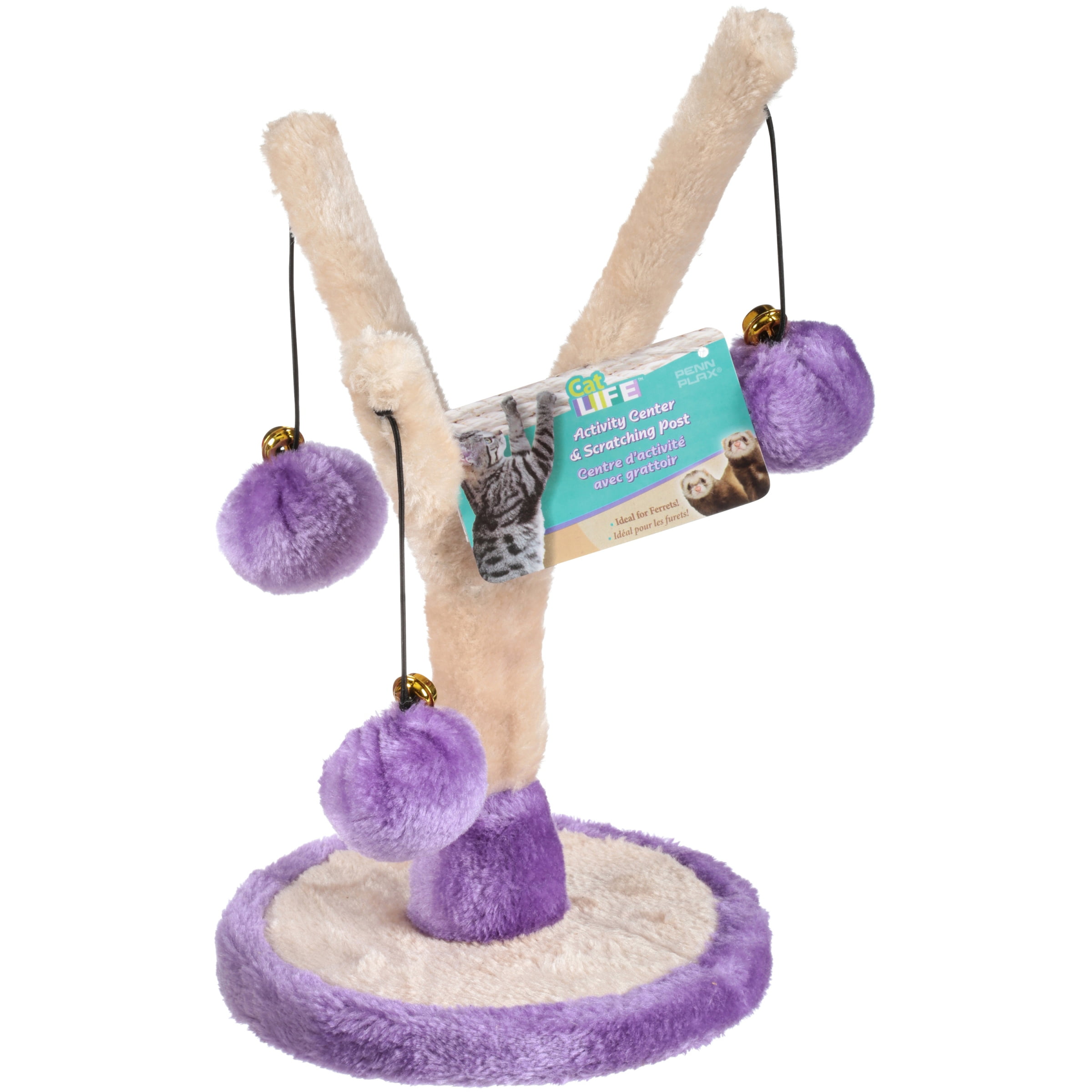 Penn-Plax Plush Kitten Tree Activity Center with 3 Swatting Toys - 12 ...