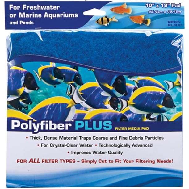 Penn-Plax Poly Fiber Plus Aquarium Filter Media Pad – Easy to Cut into ...