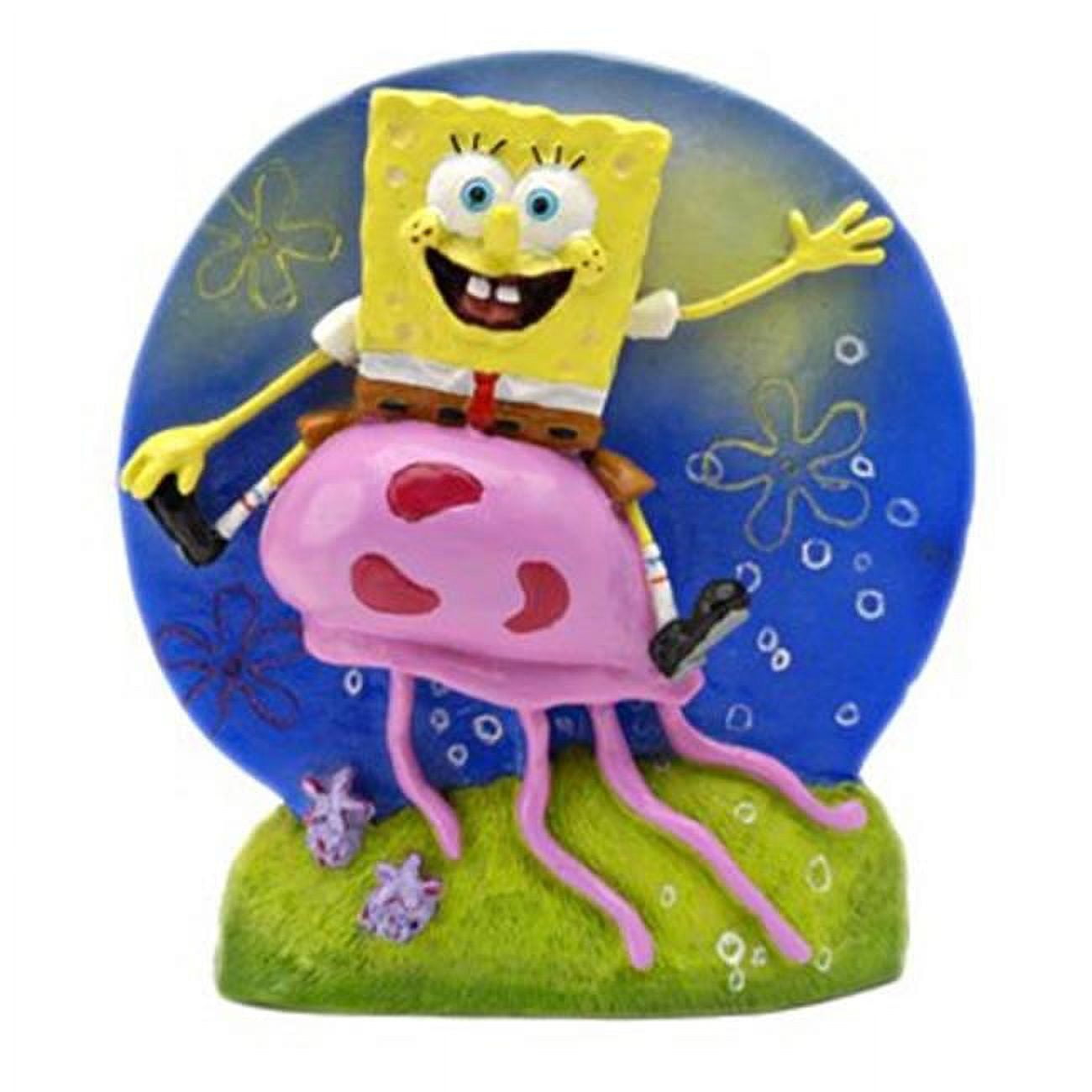 Penn Plax SBR14 Spongebob Riding A Jellyfish Aquarium Figure- 3 in ...