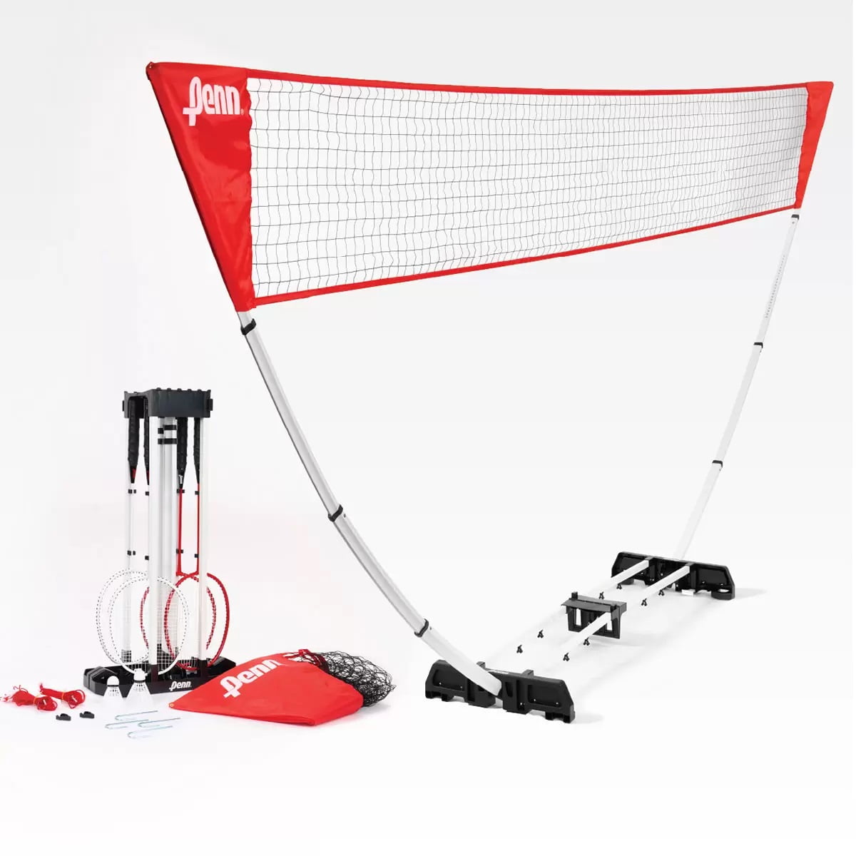 Penn Premium Easy Setup Badminton Set with 4 Rackets and 2 Shuttlecocks ...
