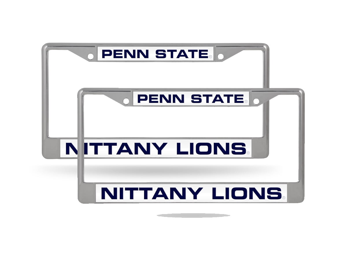 Penn-St Lions PSU - Chrome Metal Laser Cut License Plate Frame - Set of ...