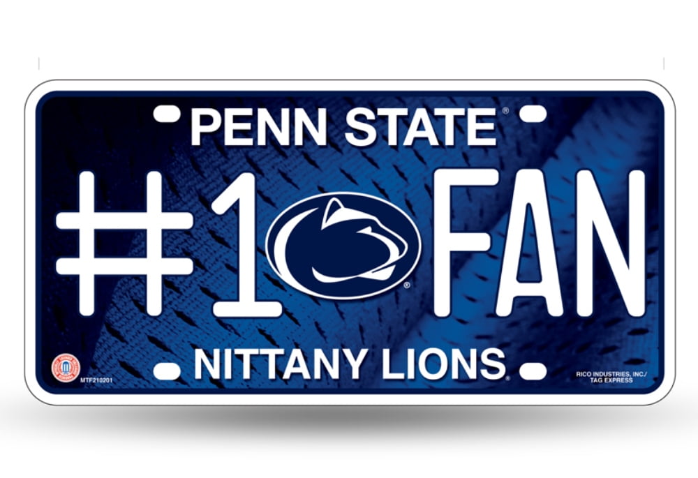 Penn St NCAA #1 Fan Metal License Plate Tag - Number One! Let's Go ...