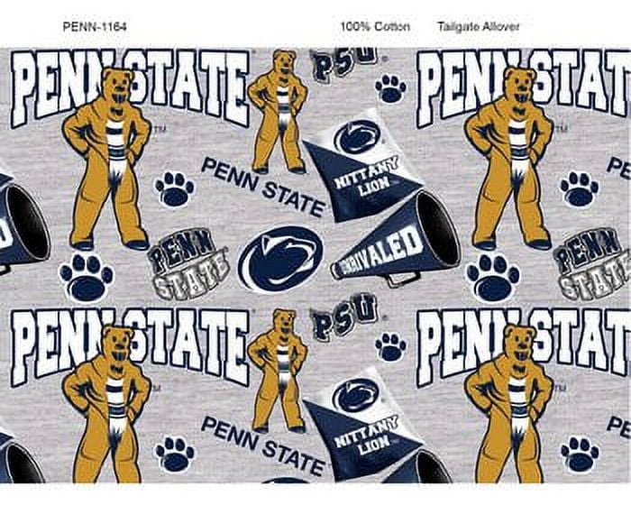Penn State Cotton Fabric on Heather Grey ground with Mascots - Walmart.com