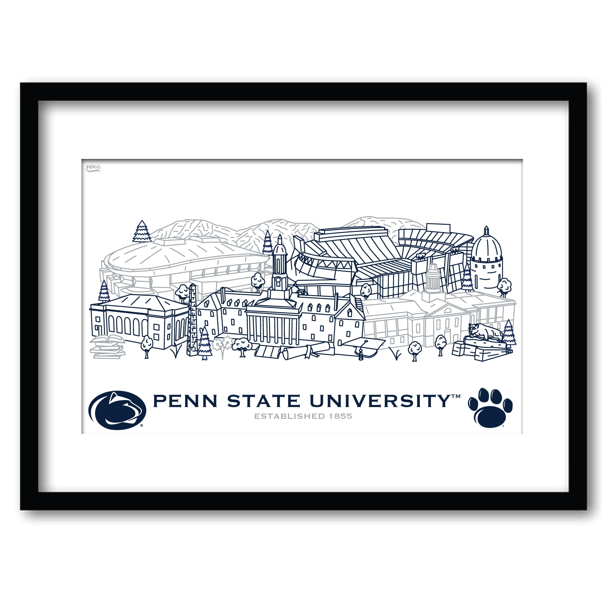 Penn State Nittany Lions 11" x 14" Framed Campus Wall Art Collage ...