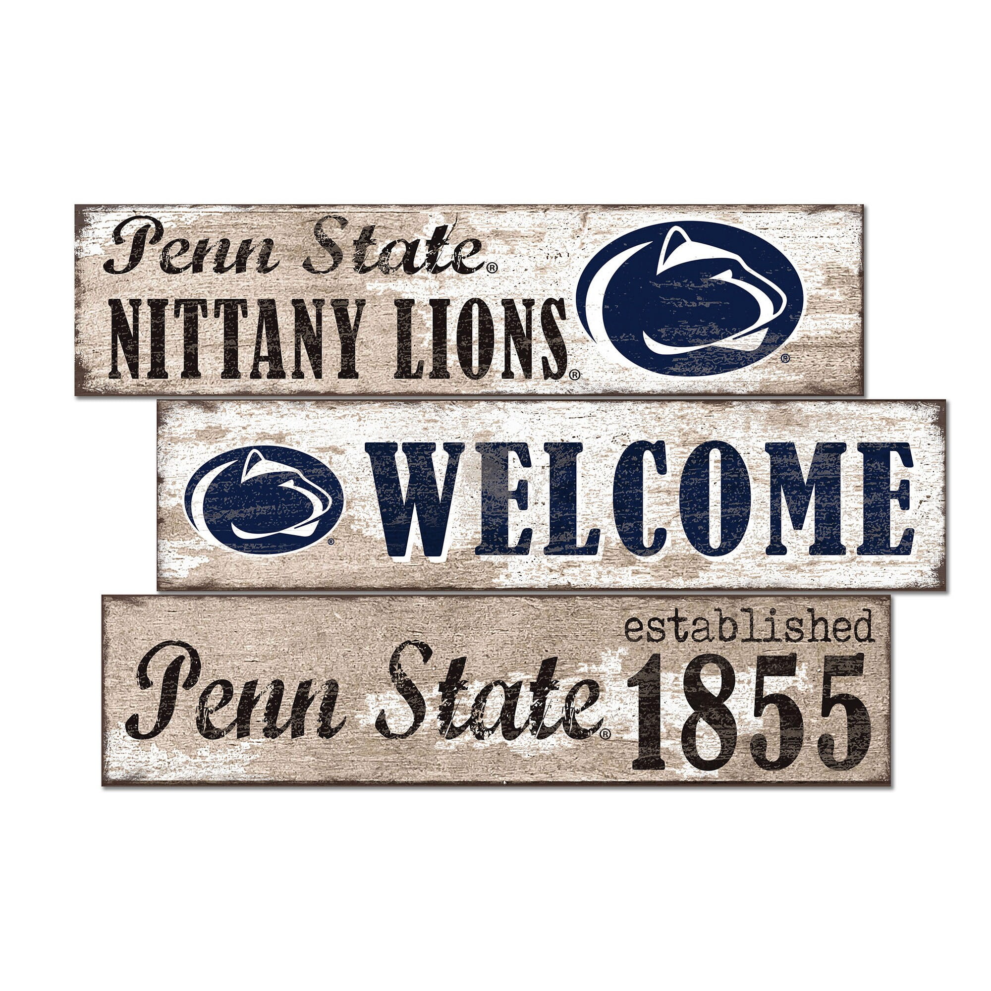 Penn State Nittany Lions 24" 3-Plank Welcome Sign - Walmart.com