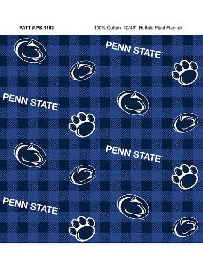 Penn State Nittany Lions Flannel Fabric with Check Pattern-Sold by the ...