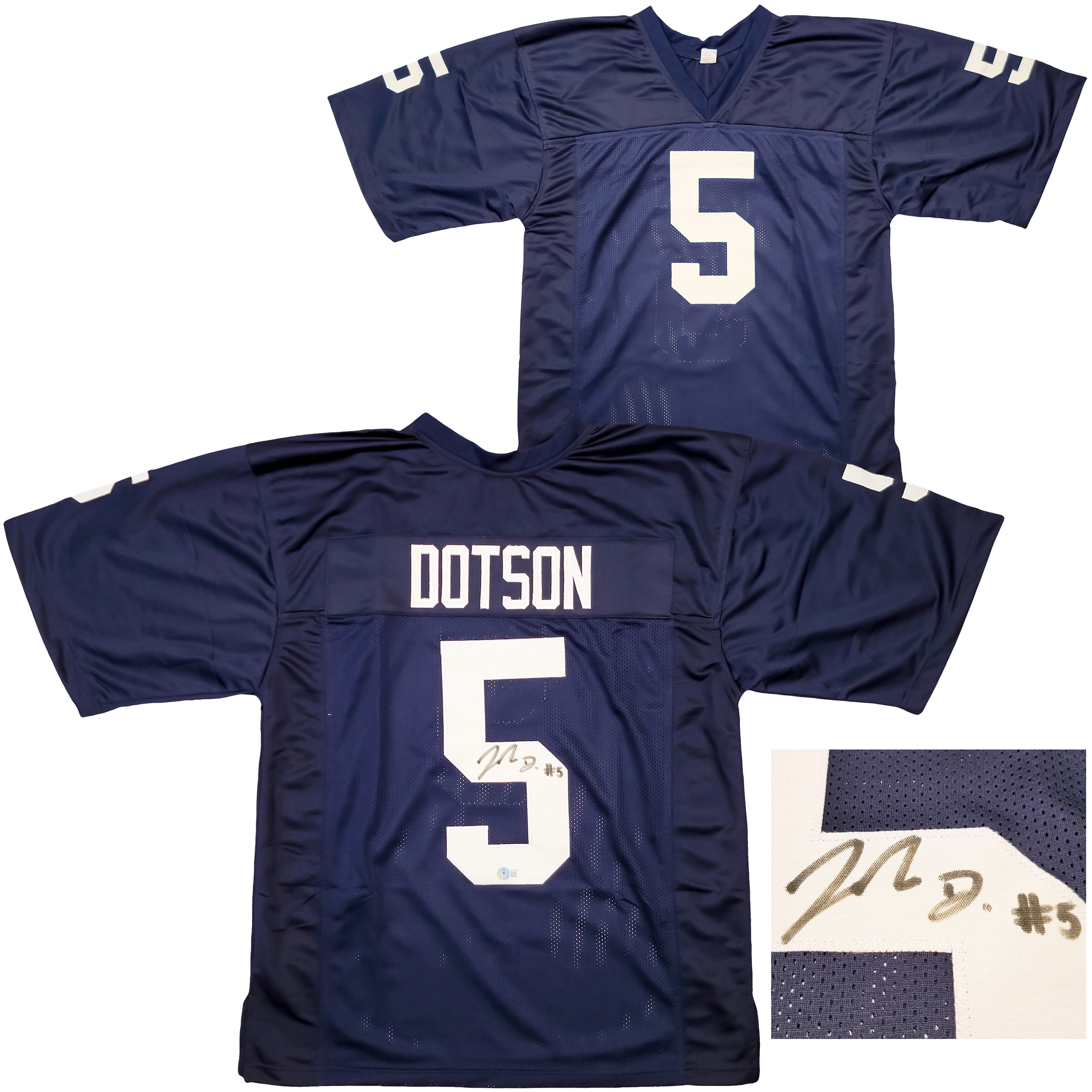 Penn State Nittany Lions Jahan Dotson Autographed Blue Jersey Beckett ...