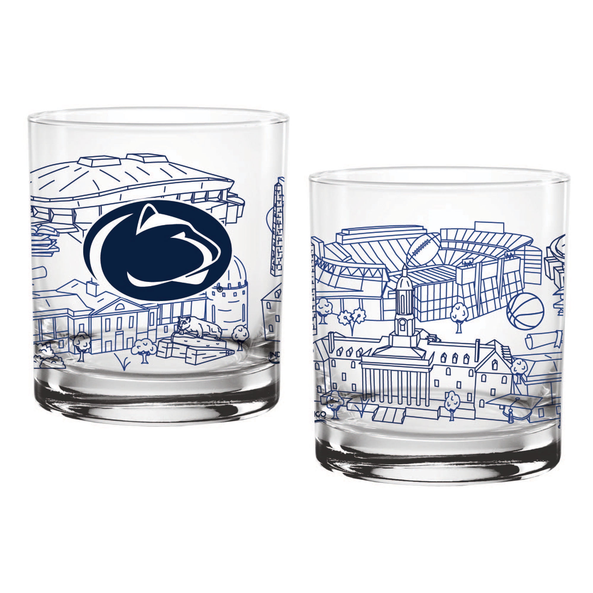 Penn State Nittany Lions Two-Pack 14oz. Campus Line Art Glass - Walmart.com