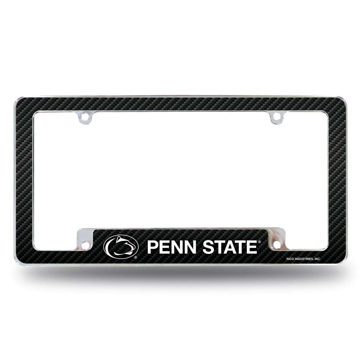 Penn St-Lion's Chrome Metal License Plate Frame with Carbon Fiber ...