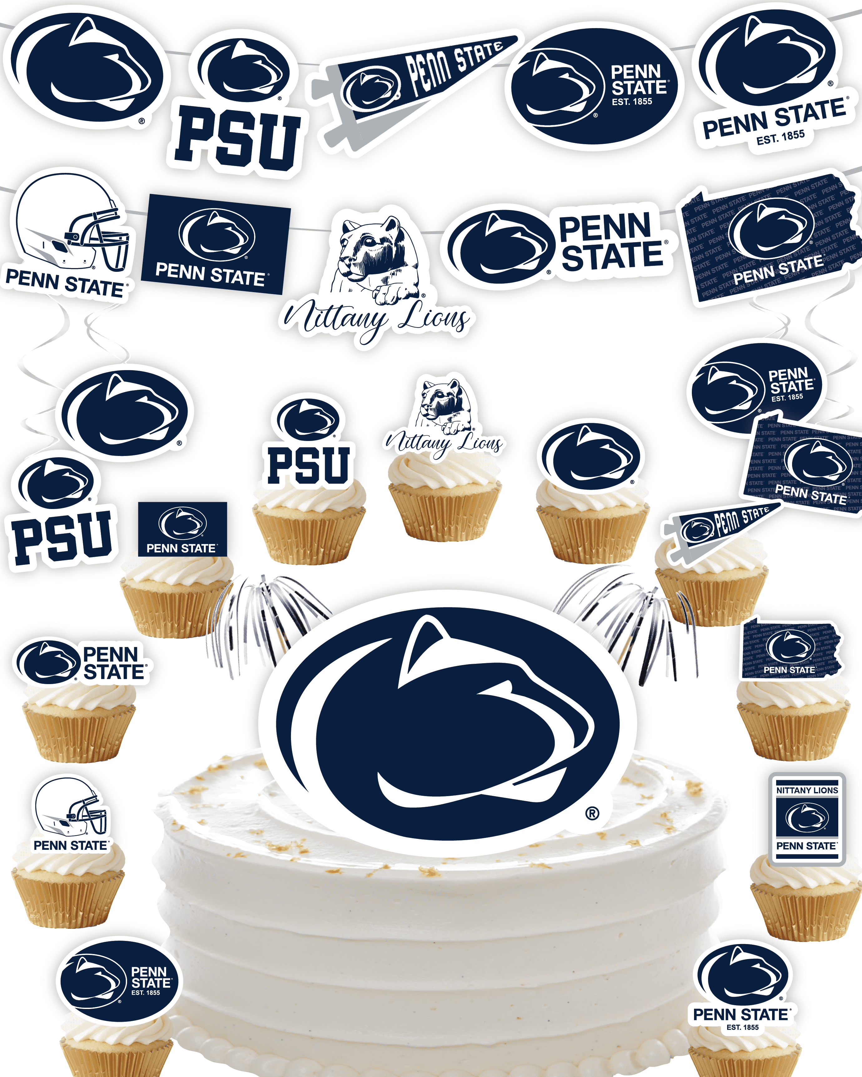 Penn State Party Supplies (42 Pieces) for Graduation, Football ...