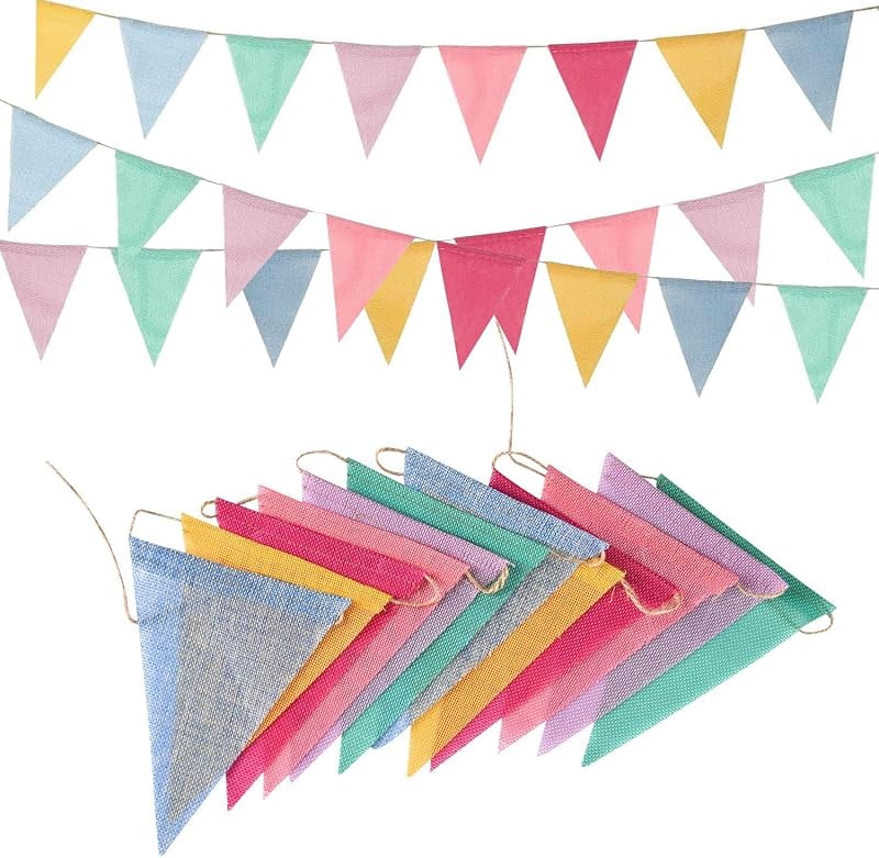 Pennant Banner Flags Pastel - GREATRIL Colorful Triangle Banners for ...