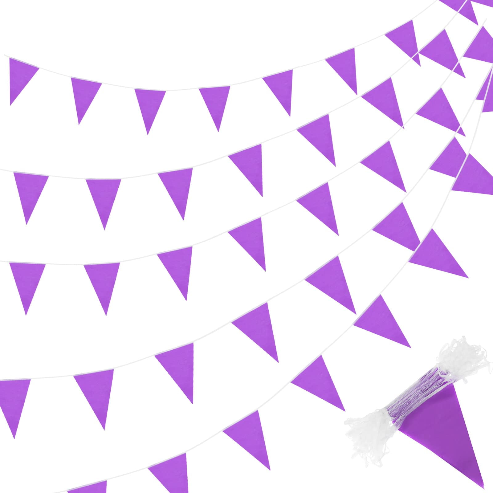 Pennant Banners Flags 200 Feet Long, 120 Triangle Hanging Bunting for ...