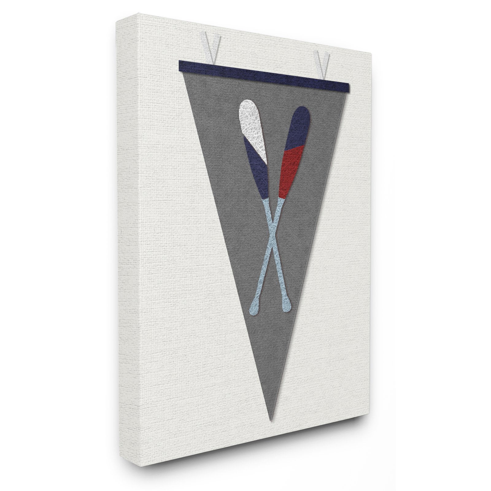 Pennant Oars Fabric Collage Gray Oversized Wall Plaque Art, 13 x 0.5 x ...