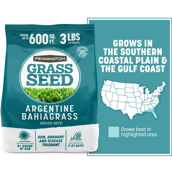 Pennington Argentine Bahiagrass Grass Seed, for Full Sun, 3 lb ...
