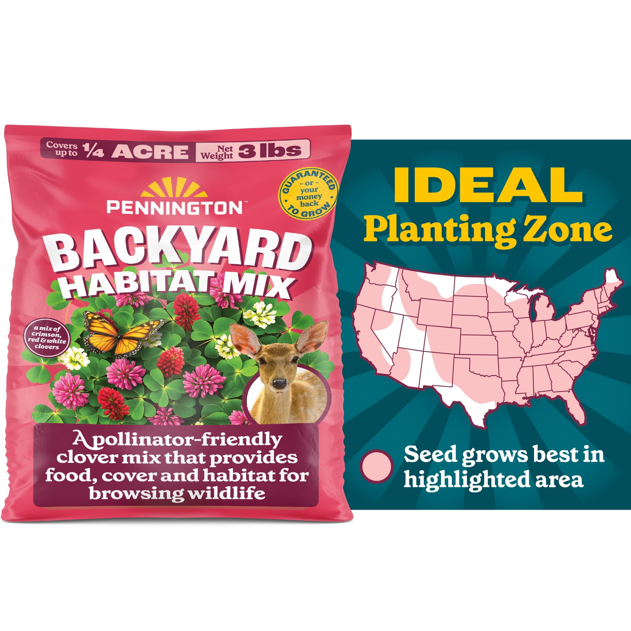 Pennington Backyard Habitat Wildlife Clover Seeds and Grass Seed Mix ...