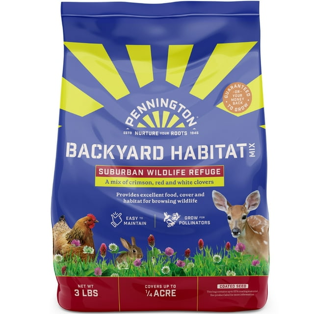 Pennington Backyard Habitat Wildlife Clover Grass Seed Mix, 3lb ...