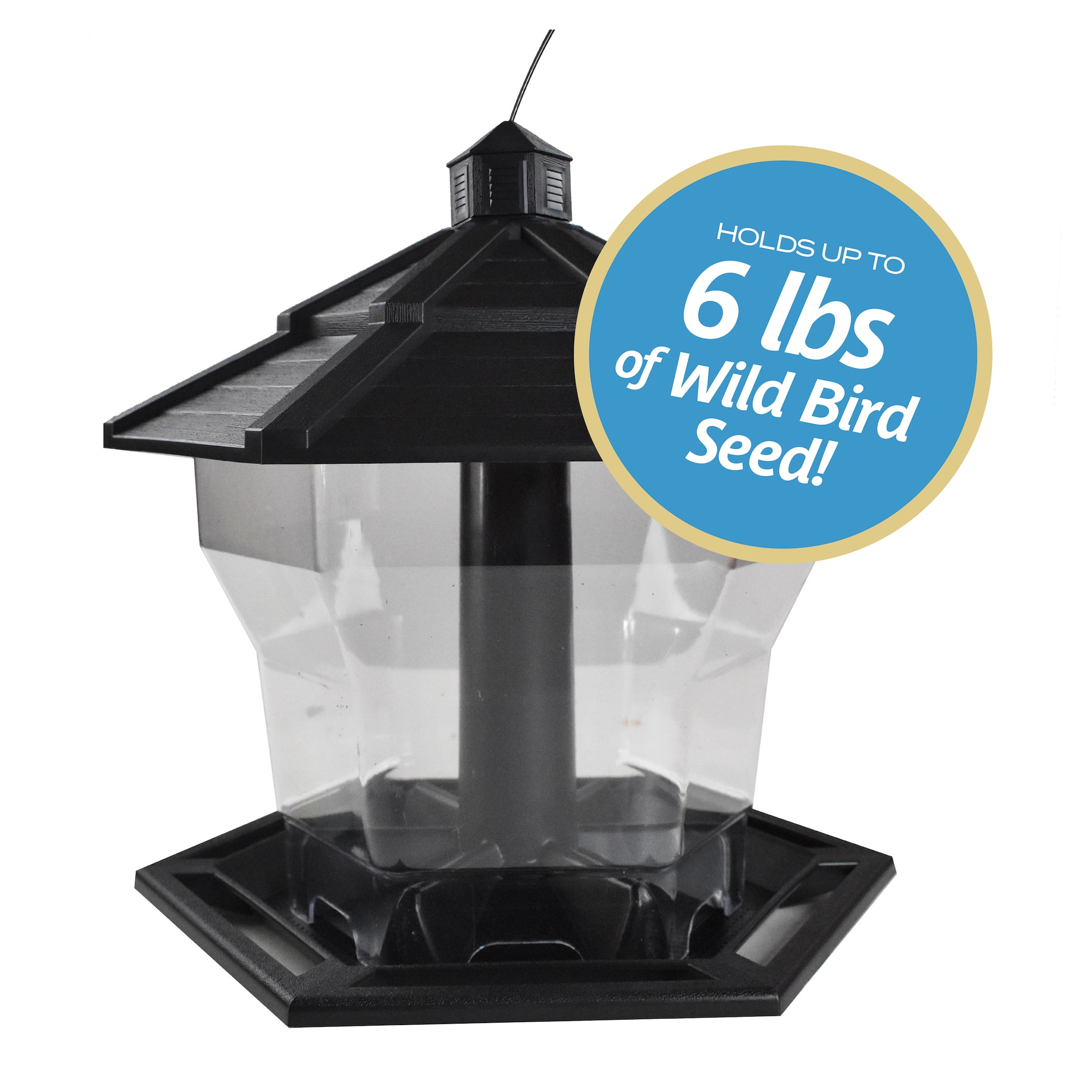 Pennington Earth Smart, Black Recycled Plastic Hopper Wild Bird Feeder ...