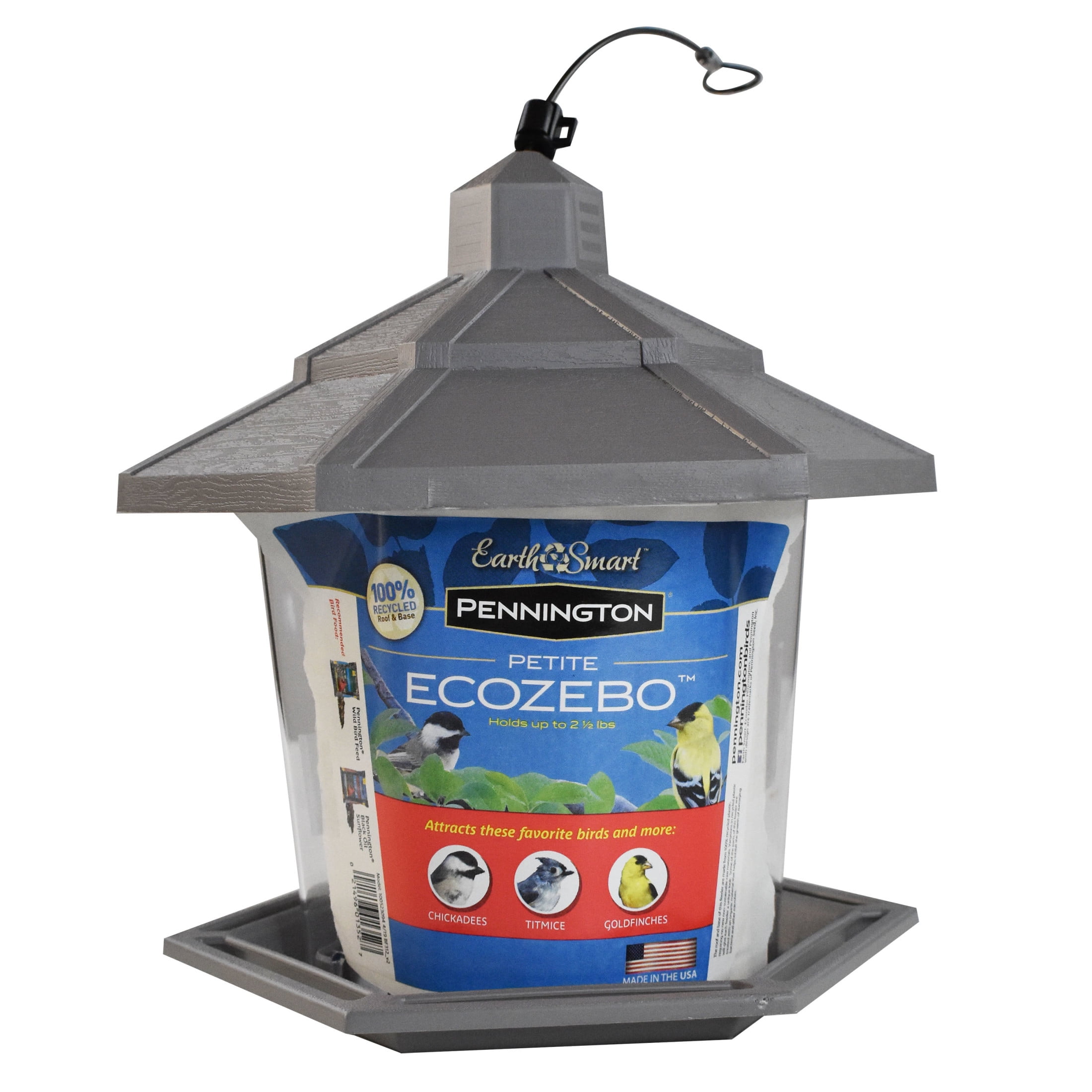 Pennington Earth Smart, Gray Plastic, Hopper Wild Bird Feeder, 2.5 lb ...