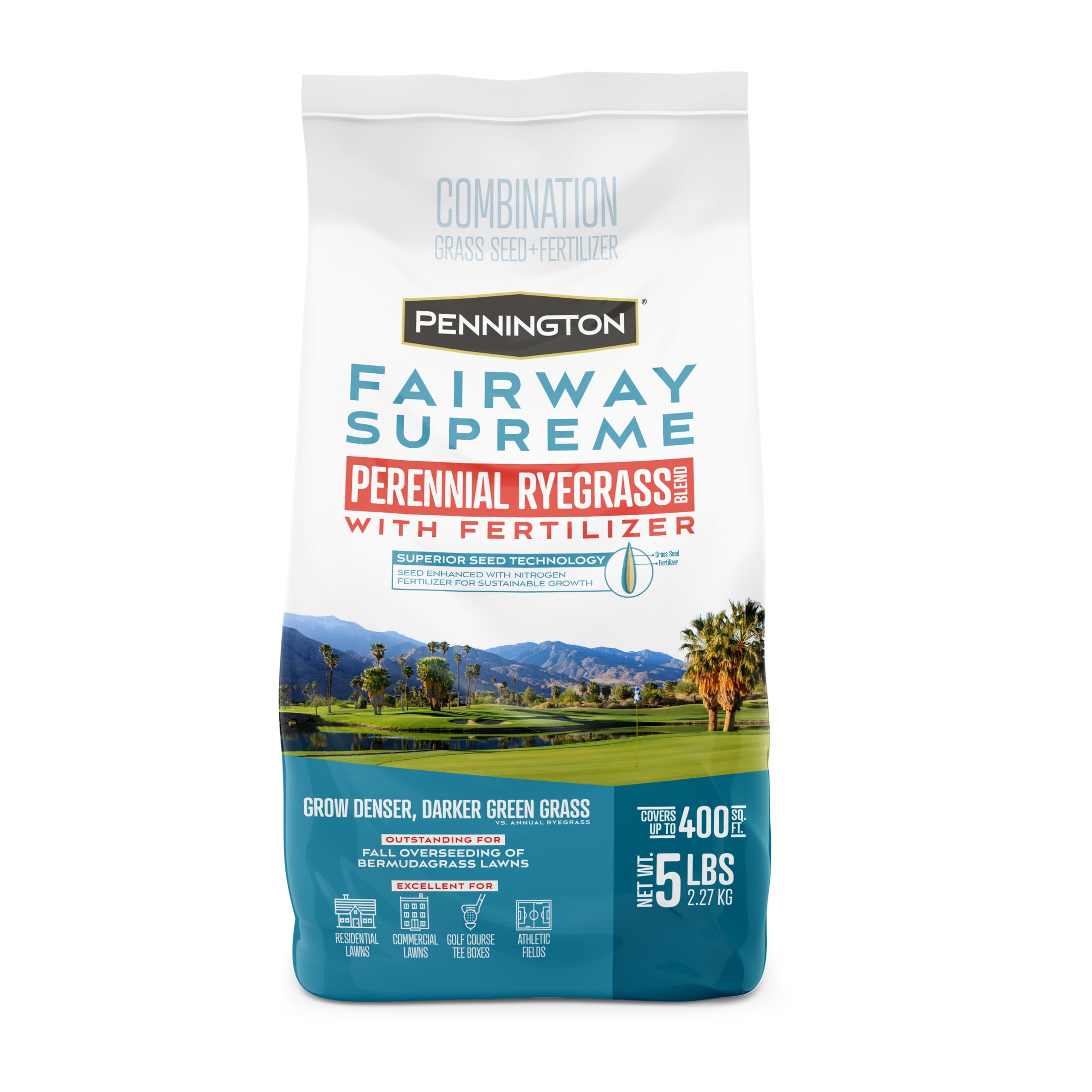 Pennington Fairway Supreme Perennial Ryegrass Grass Seed Blend, 5 lb ...