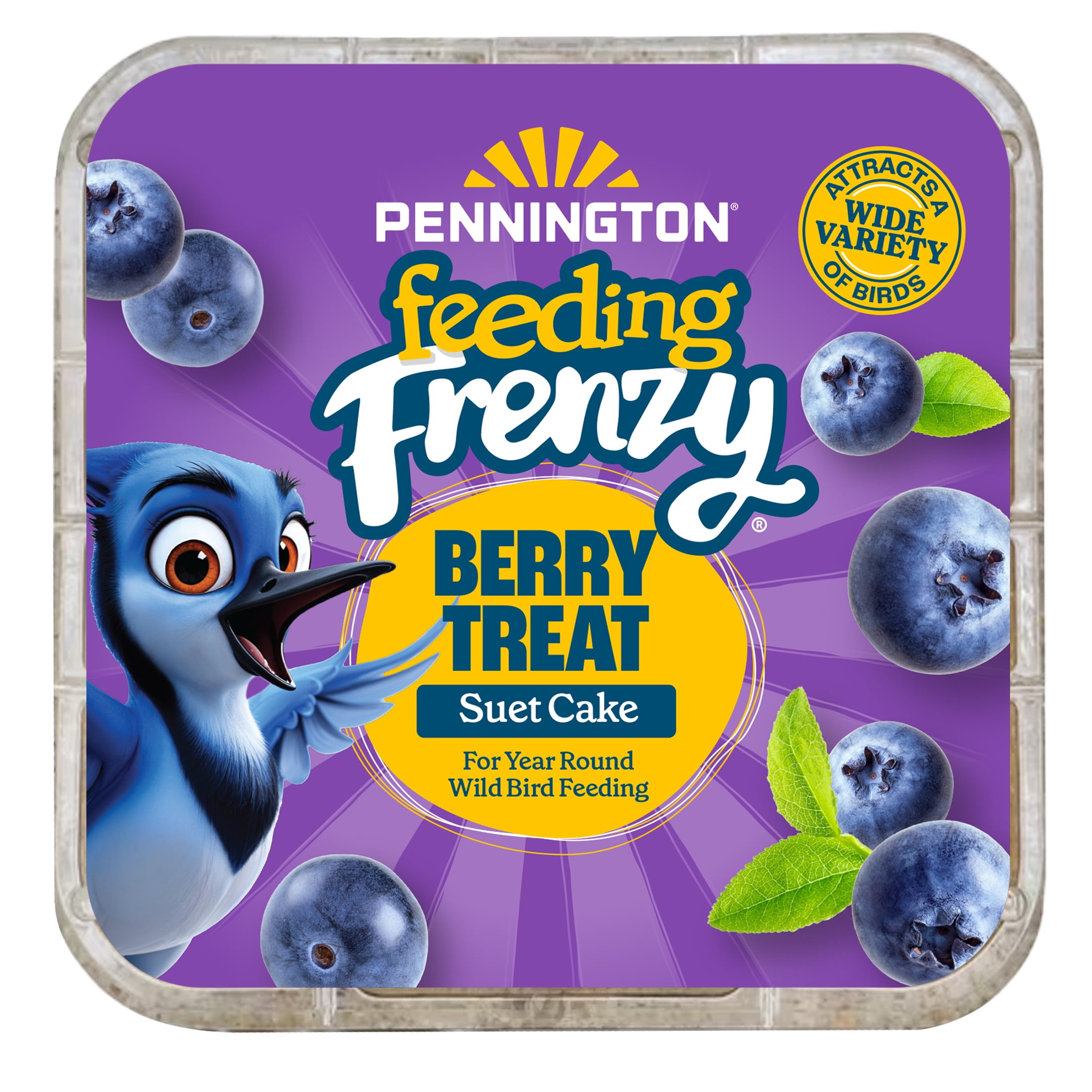 Pennington Feeding Frenzy Berry Treat Suet, 11.75 oz. Cake, Wild Bird Food, 1 Pack, Fresh ...