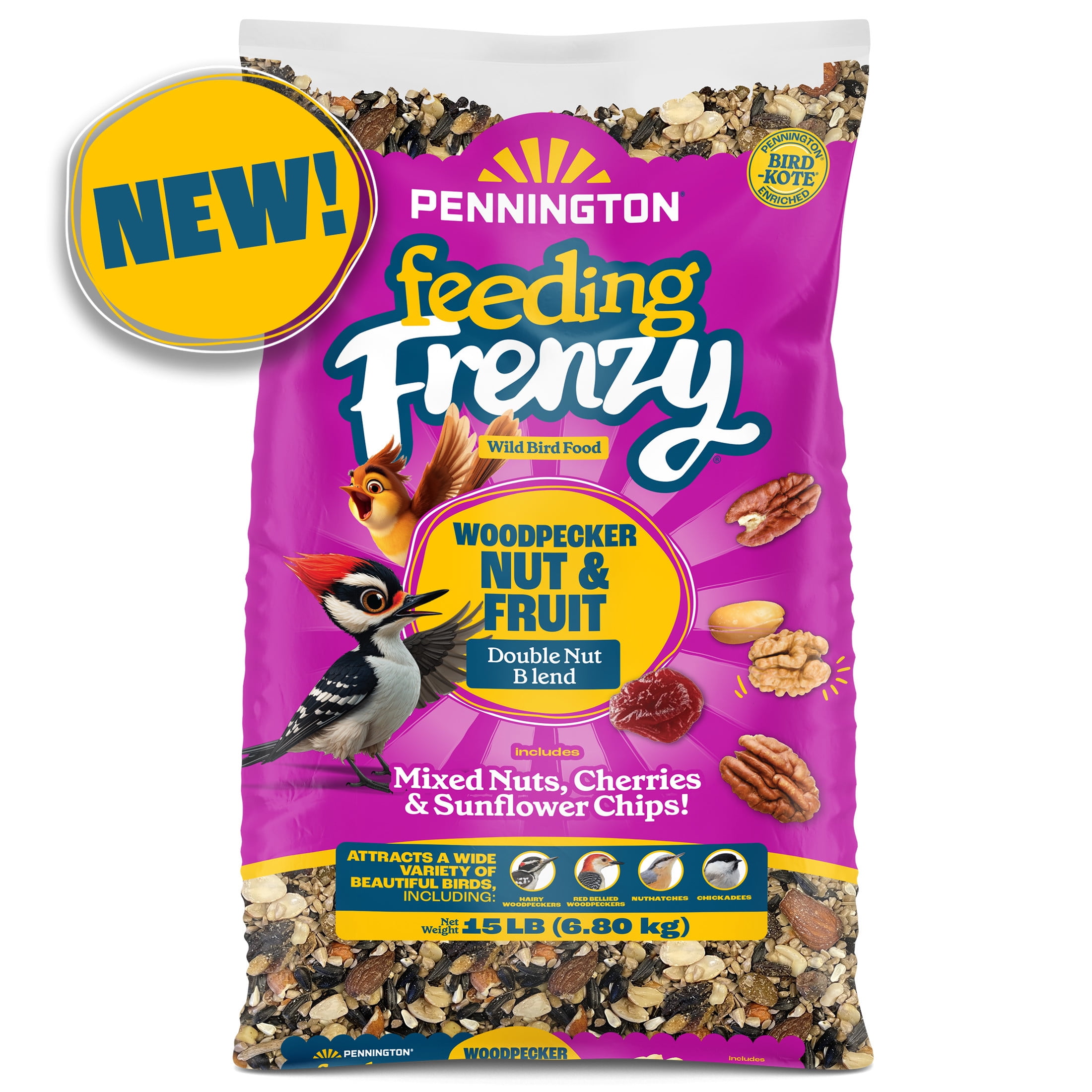 Pennington Feeding Frenzy Woodpecker Nut and Fruit Wild Bird Food Blend ...