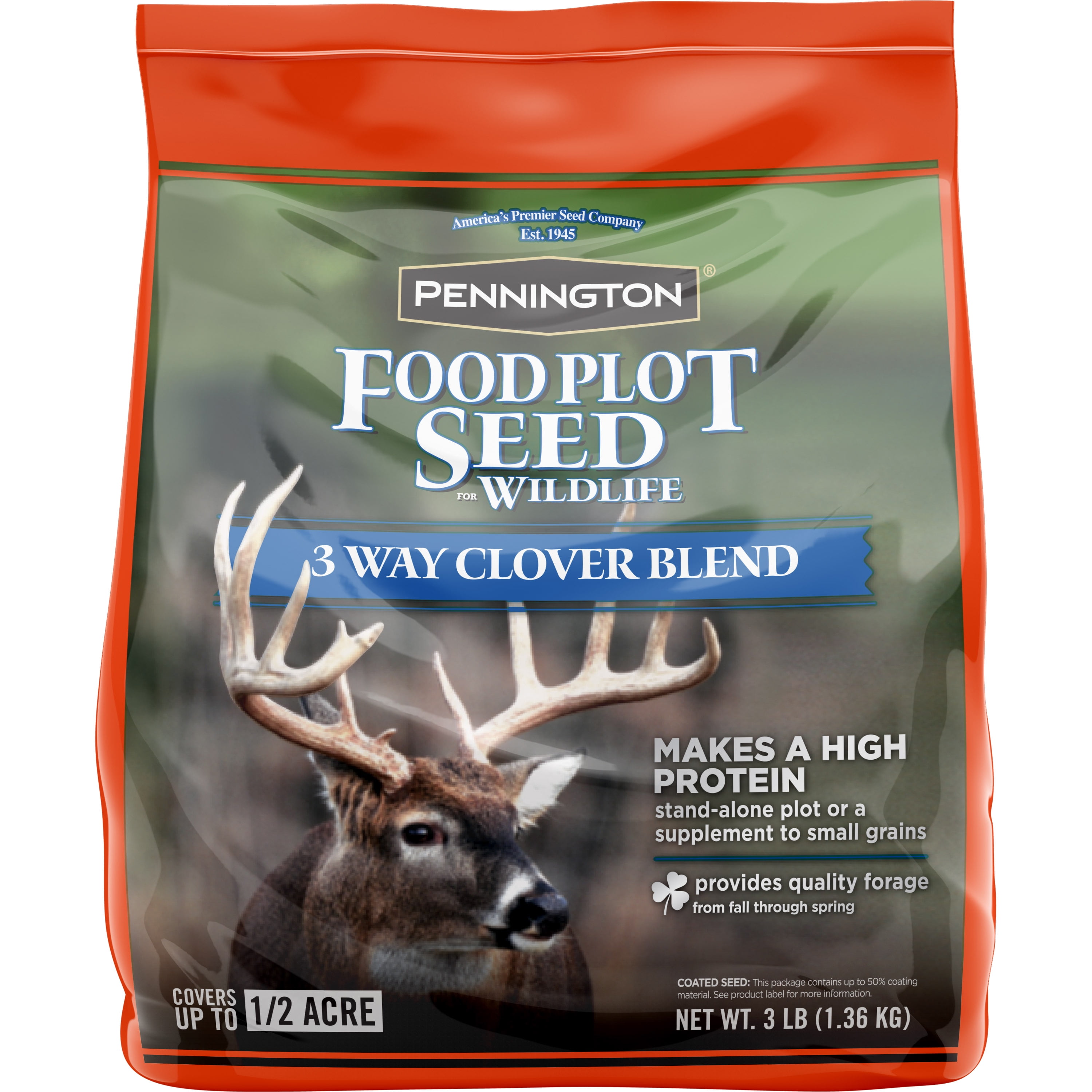 Pennington Food Plot Seed for Wildlife, 3-Way Clover Blend, 3 lbs ...